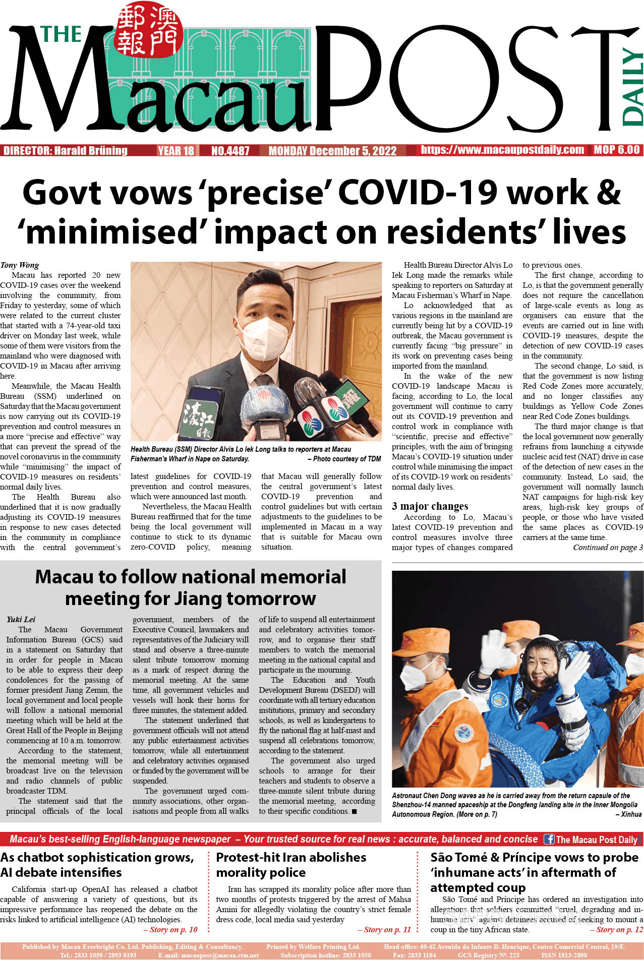 The Macau Post Daily (5 dez 2022) - Jornais e Revistas - SAPO.pt ...