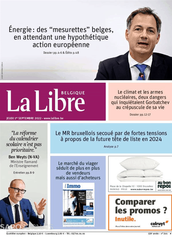 La Libre Belgique (1 set 2022) - Jornais e Revistas - SAPO.pt - Última ...