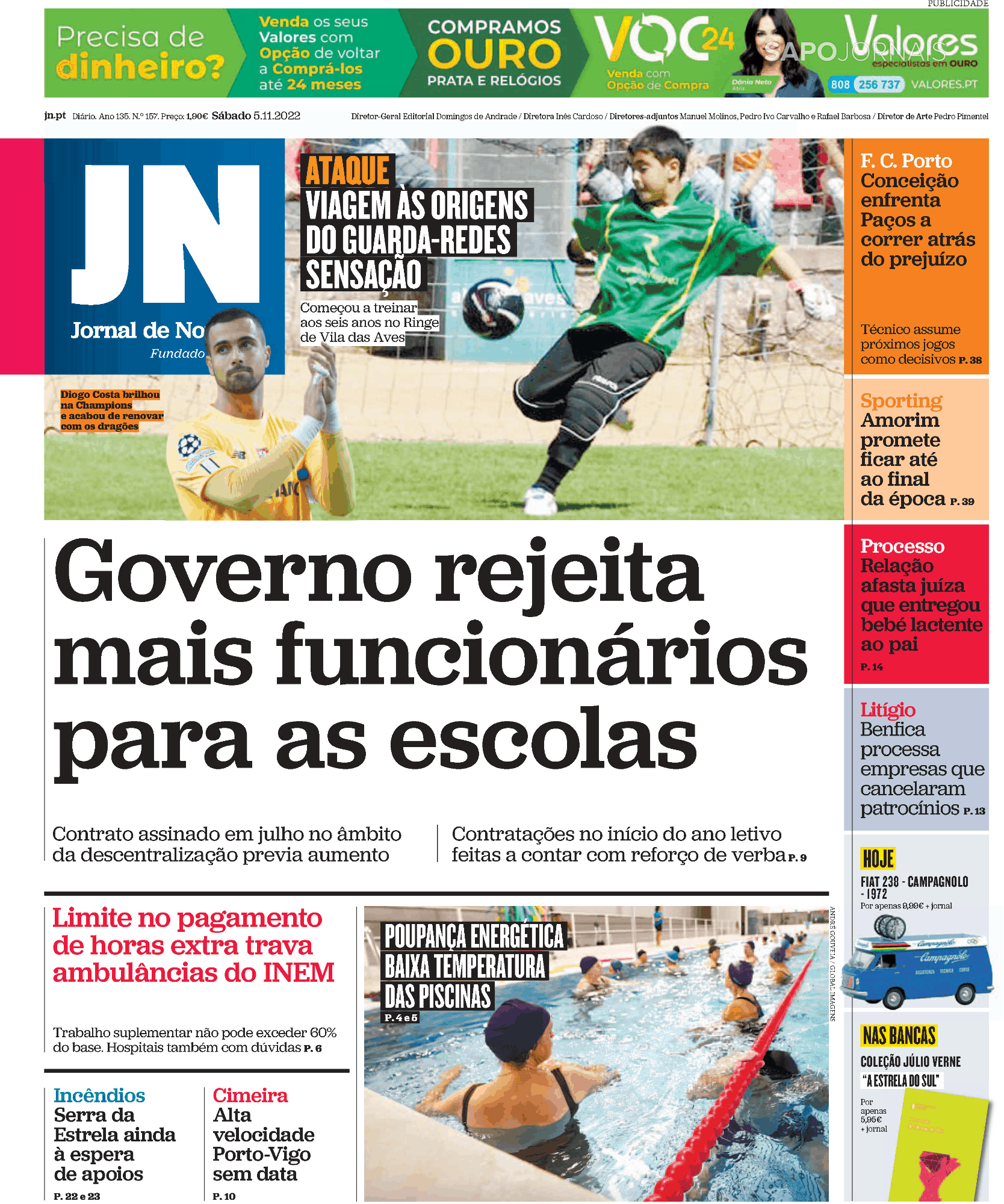 Jornal de Notícias (5 nov 2022) - Jornais e Revistas - SAPO.pt - Última ...