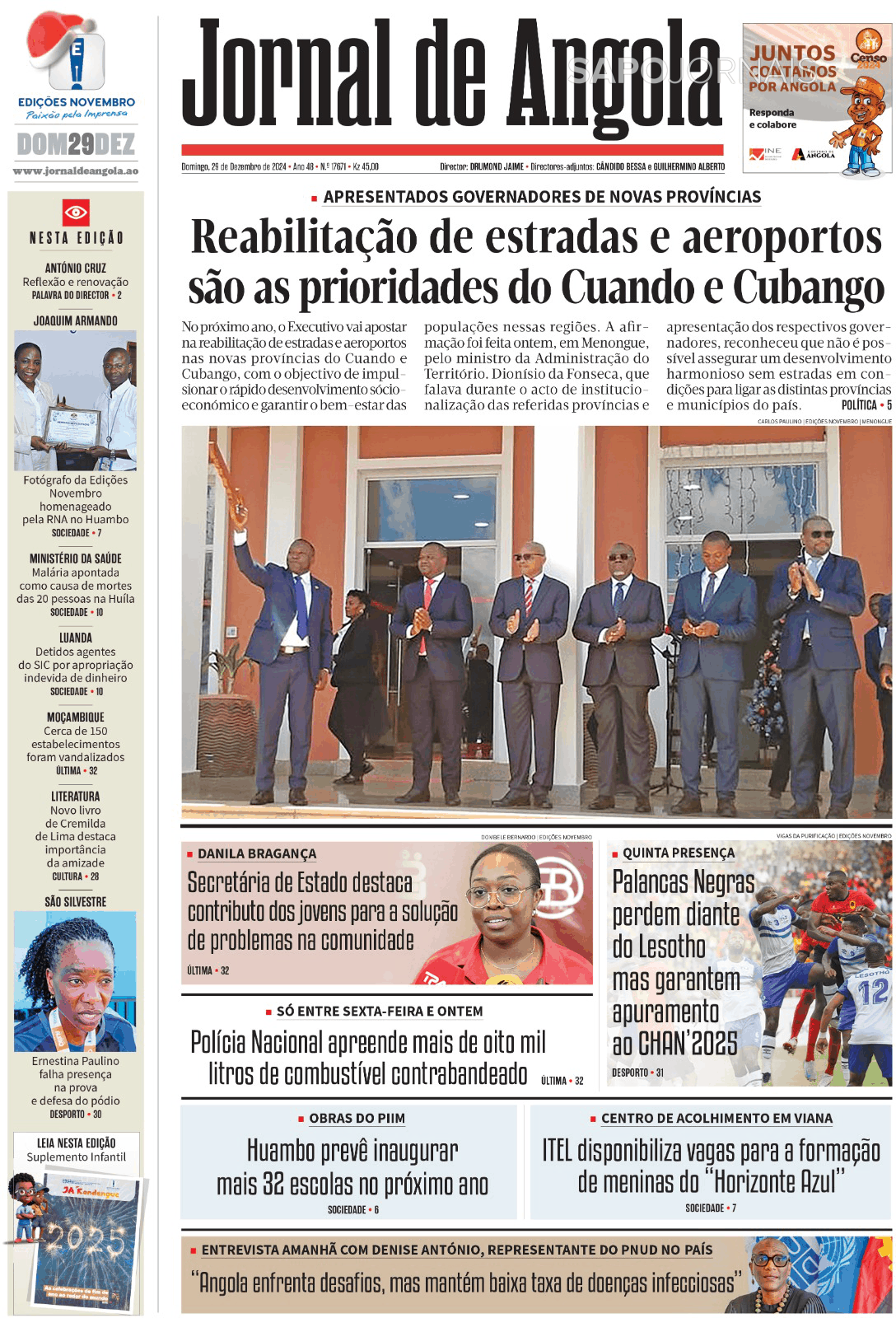Jornal de Angola (29 dez 2024) - Jornais e Revistas - SAPO.pt - Última ...