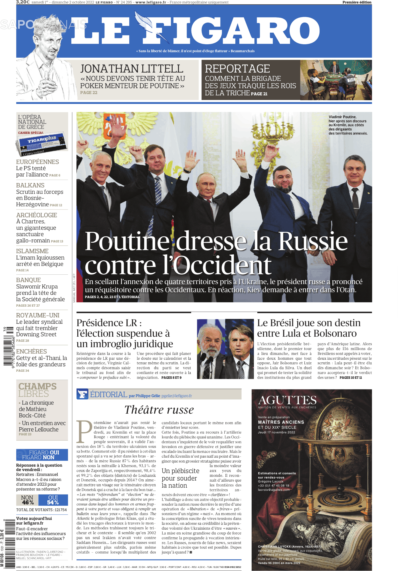 Le Figaro (1 out 2022) - Jornais e Revistas - SAPO.pt - Última hora e ...
