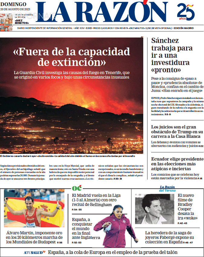 La Razón (20 ago 2023) - Jornais e Revistas - SAPO.pt - Última hora e ...
