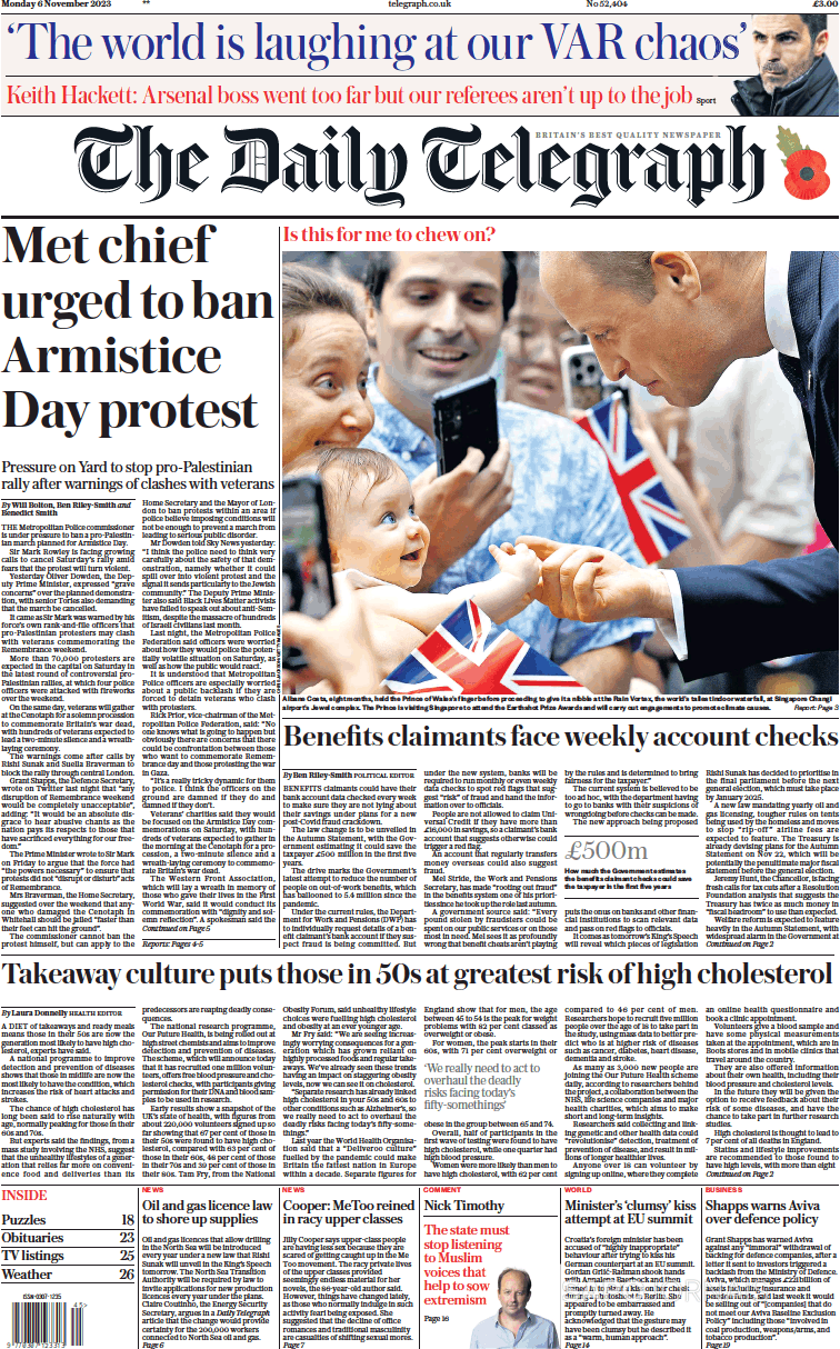 The Daily Telegraph (6 nov 2023) - Jornais e Revistas - SAPO.pt ...