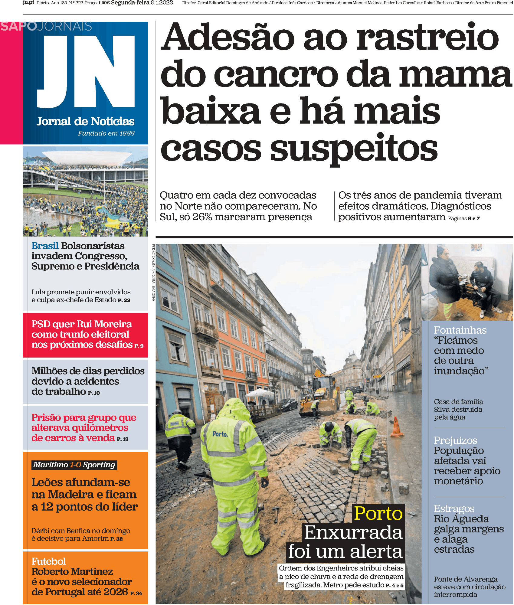 Jornal de Notícias (9 jan 2023) - Jornais e Revistas - SAPO.pt - Última ...