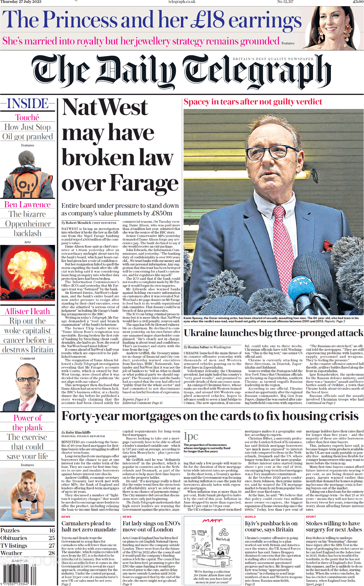 The Daily Telegraph (27 jul 2023) - Jornais e Revistas - SAPO.pt ...