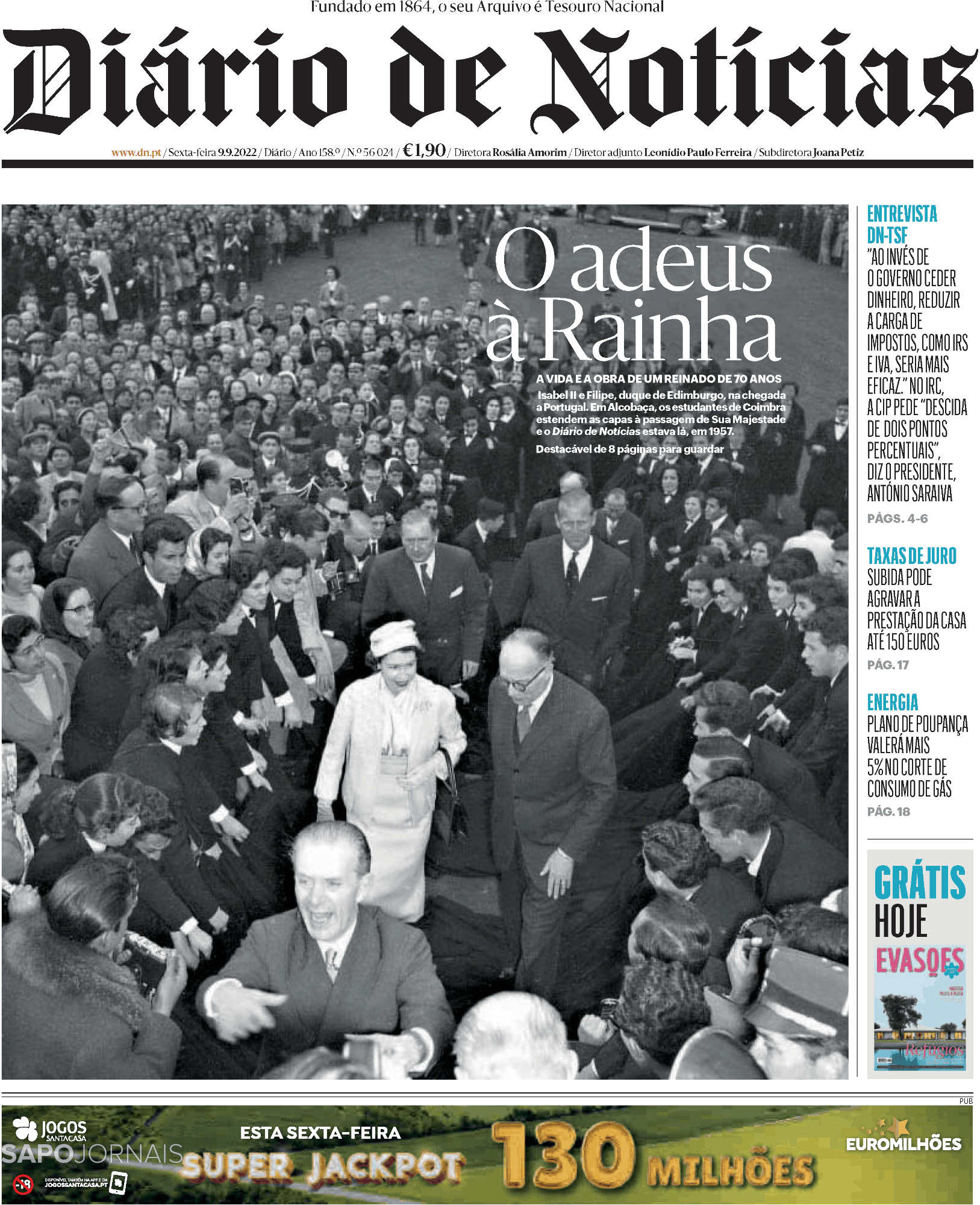 Diário de Notícias (9 set 2022) - Jornais e Revistas - SAPO.pt - Última ...