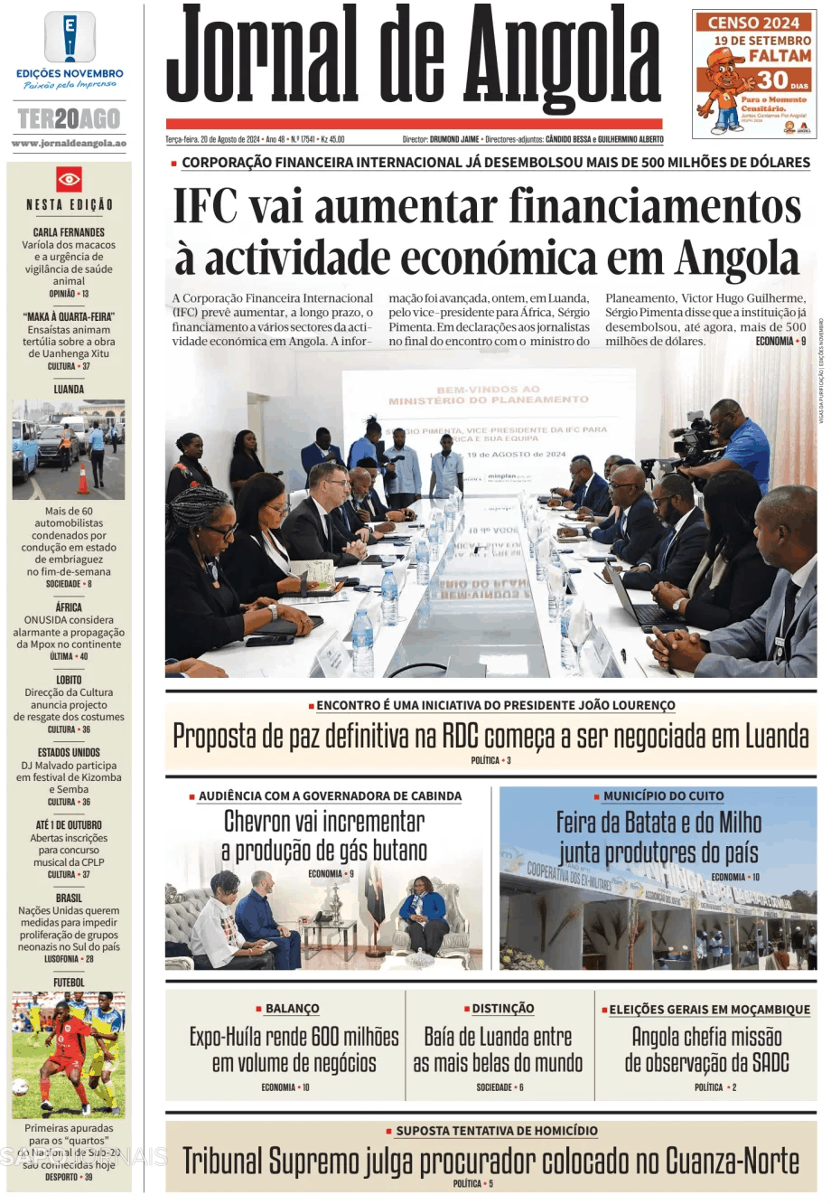 Jornal de Angola (20 ago 2024) - Jornais e Revistas - SAPO.pt - Última ...