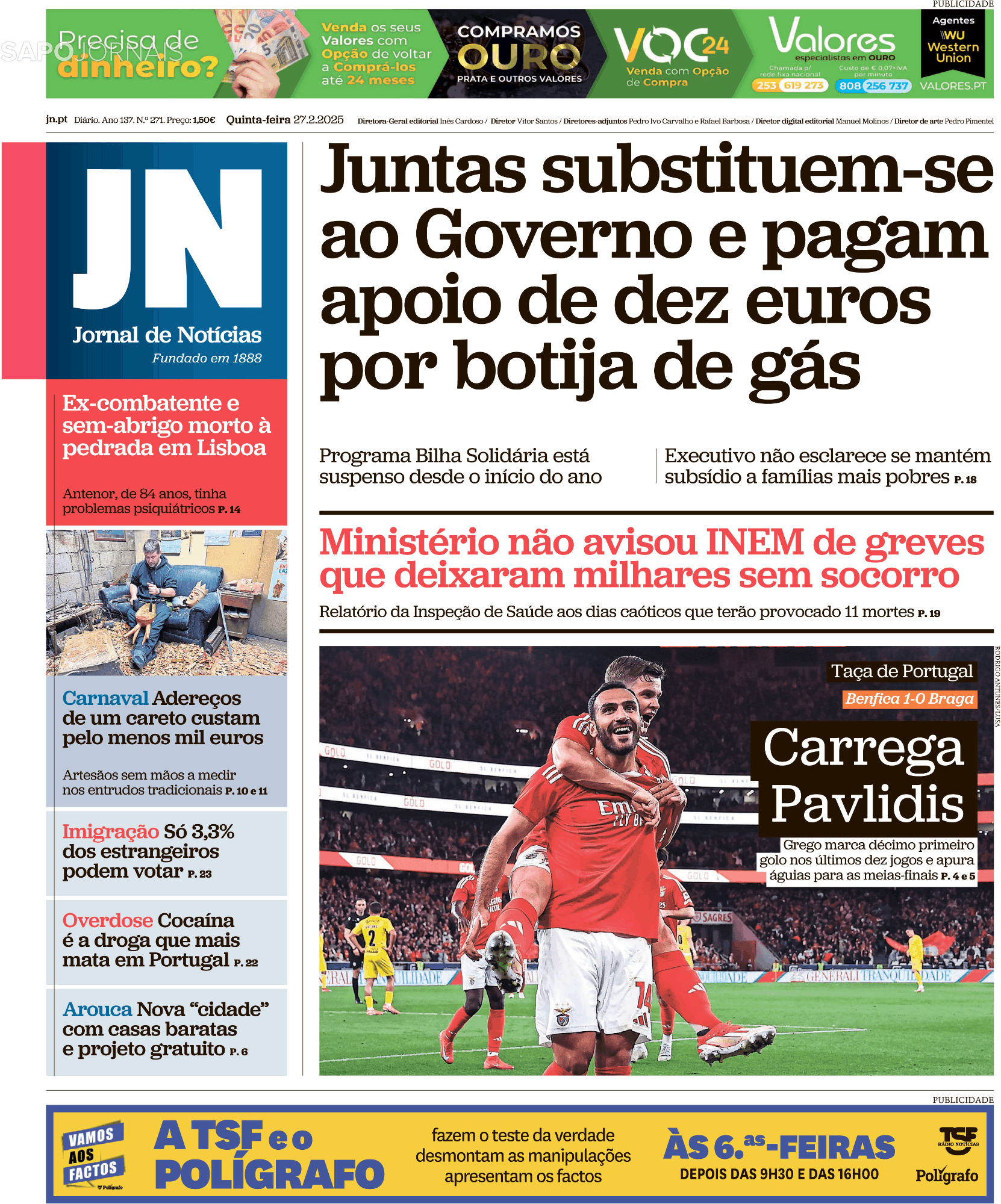 Jornal de Notícias (27 fev 2025) - Jornais e Revistas - SAPO.pt ...