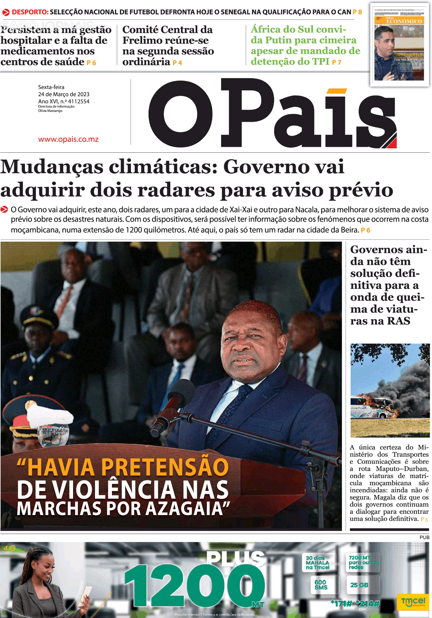 O País (24 mar 2023) - Jornais e Revistas - SAPO.pt - Última hora e ...