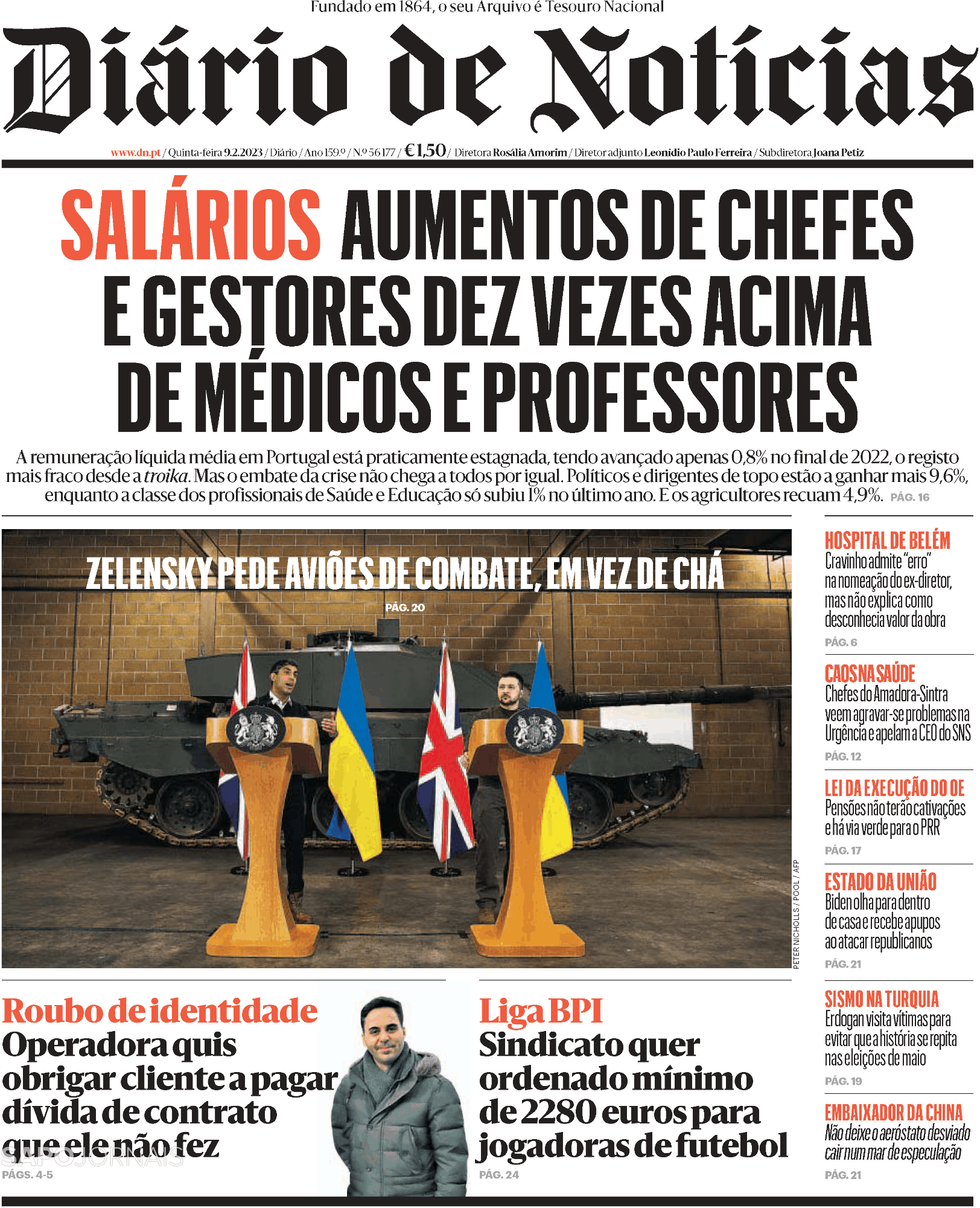 Diário de Notícias (9 fev 2023) - Jornais e Revistas - SAPO.pt - Última ...