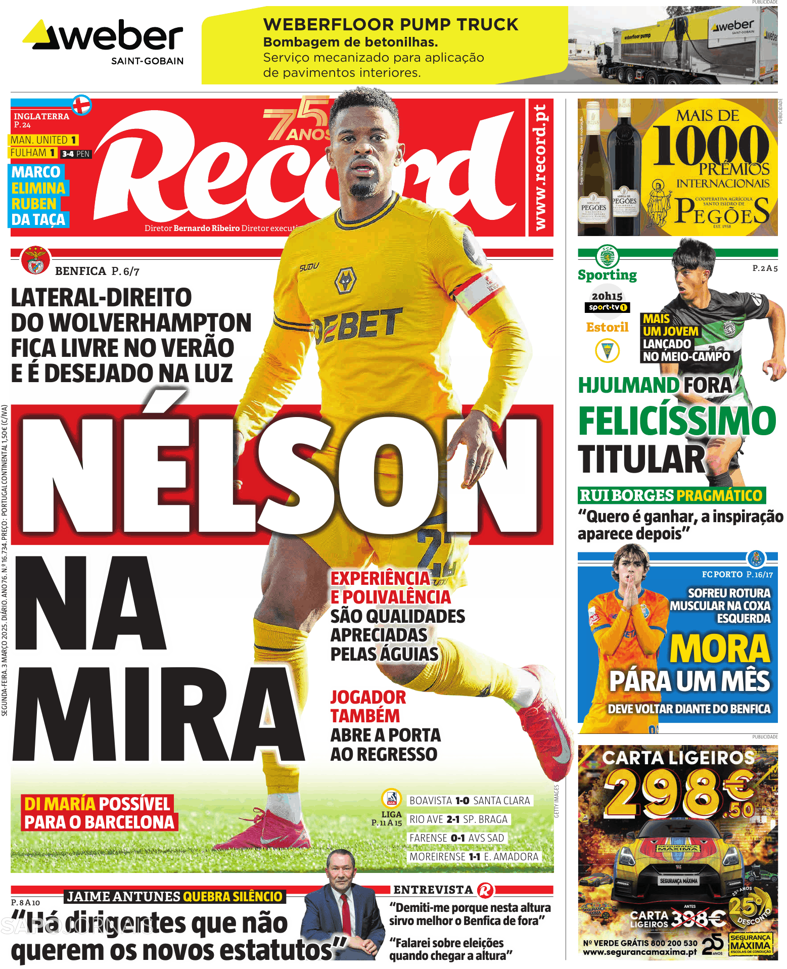 Record (3 mar 2025) - Jornais e Revistas - SAPO.pt - Última hora e ...