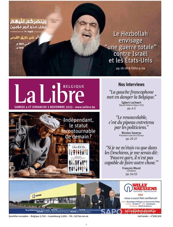 La Libre Belgique (4 nov 2023) - Jornais e Revistas - SAPO.pt - Última ...