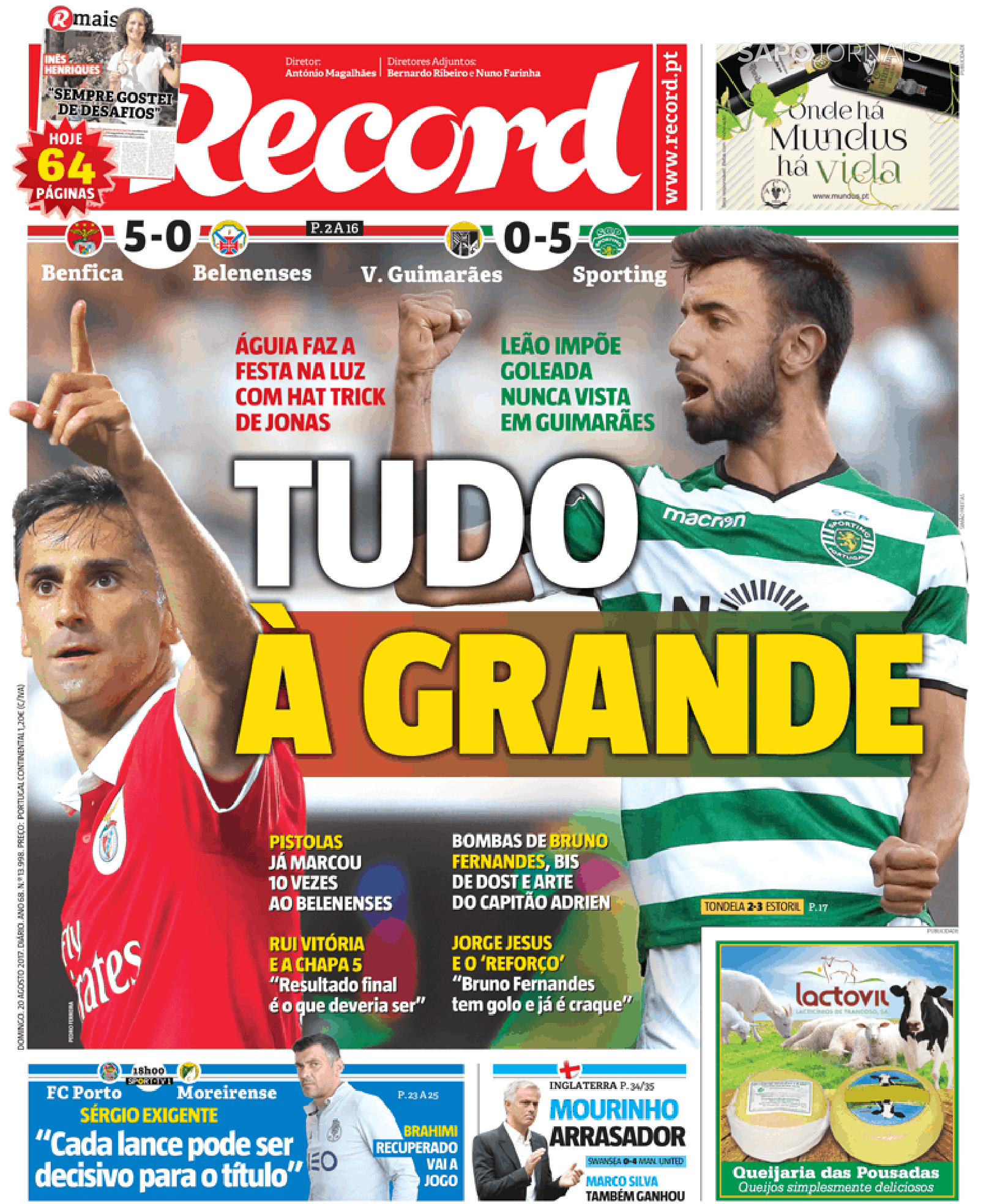 Record (20 ago 2017) - Jornais e Revistas - SAPO.pt - Última hora e ...
