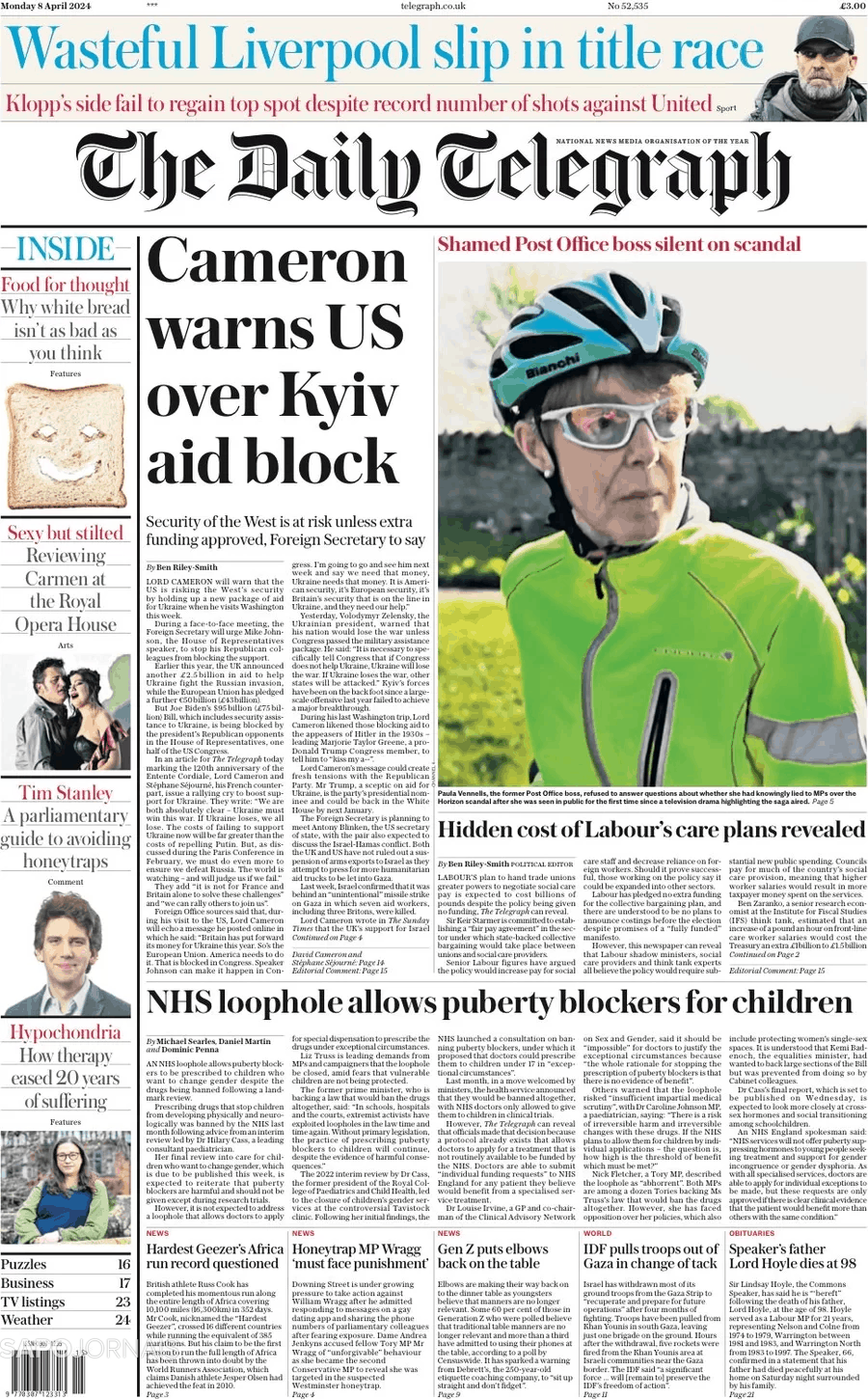 The Daily Telegraph (8 abr 2024) - Jornais e Revistas - SAPO.pt ...