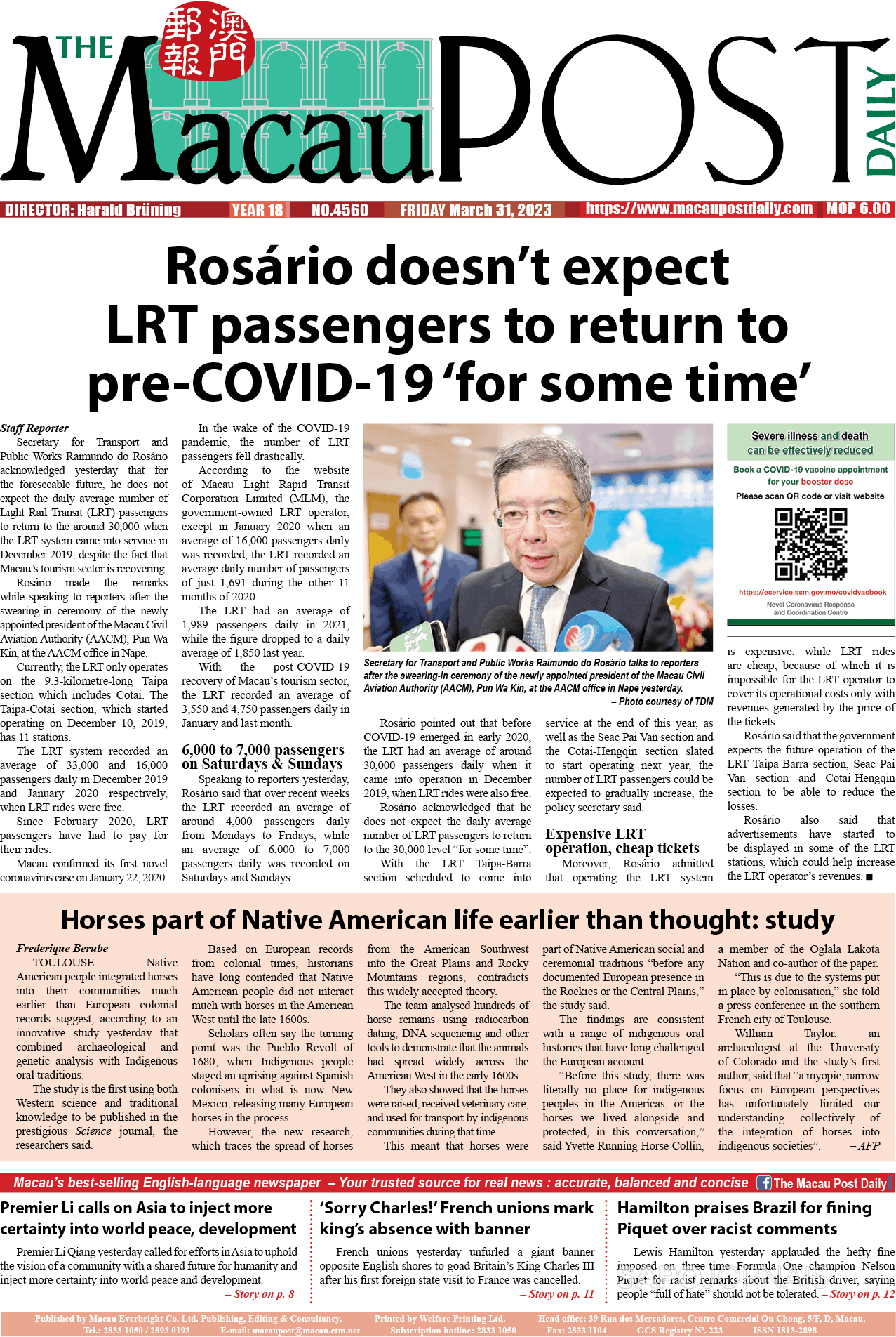 The Macau Post Daily (31 mar 2023) - Jornais e Revistas - SAPO.pt ...