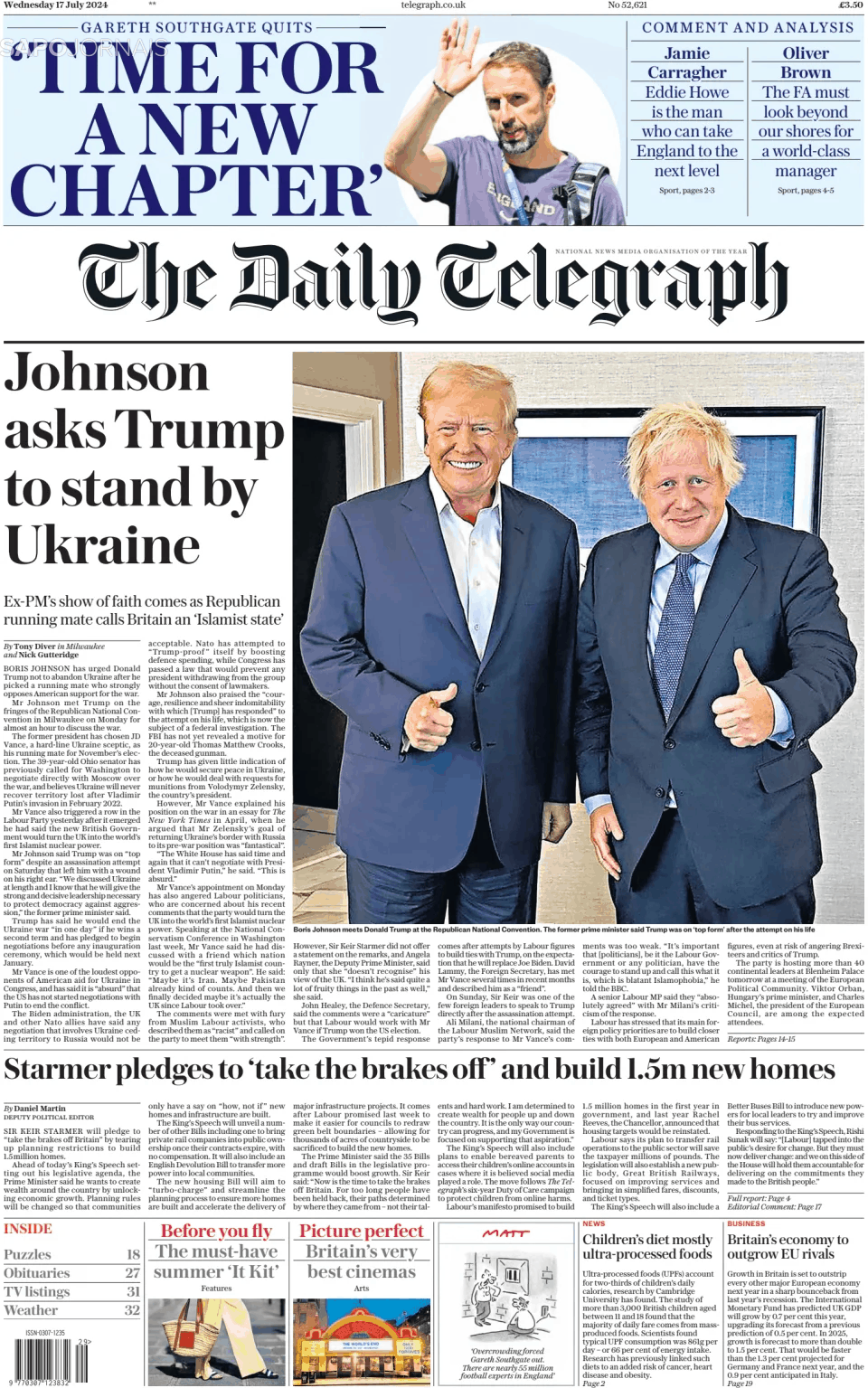 The Daily Telegraph (17 jul 2024) - Jornais e Revistas - SAPO.pt ...