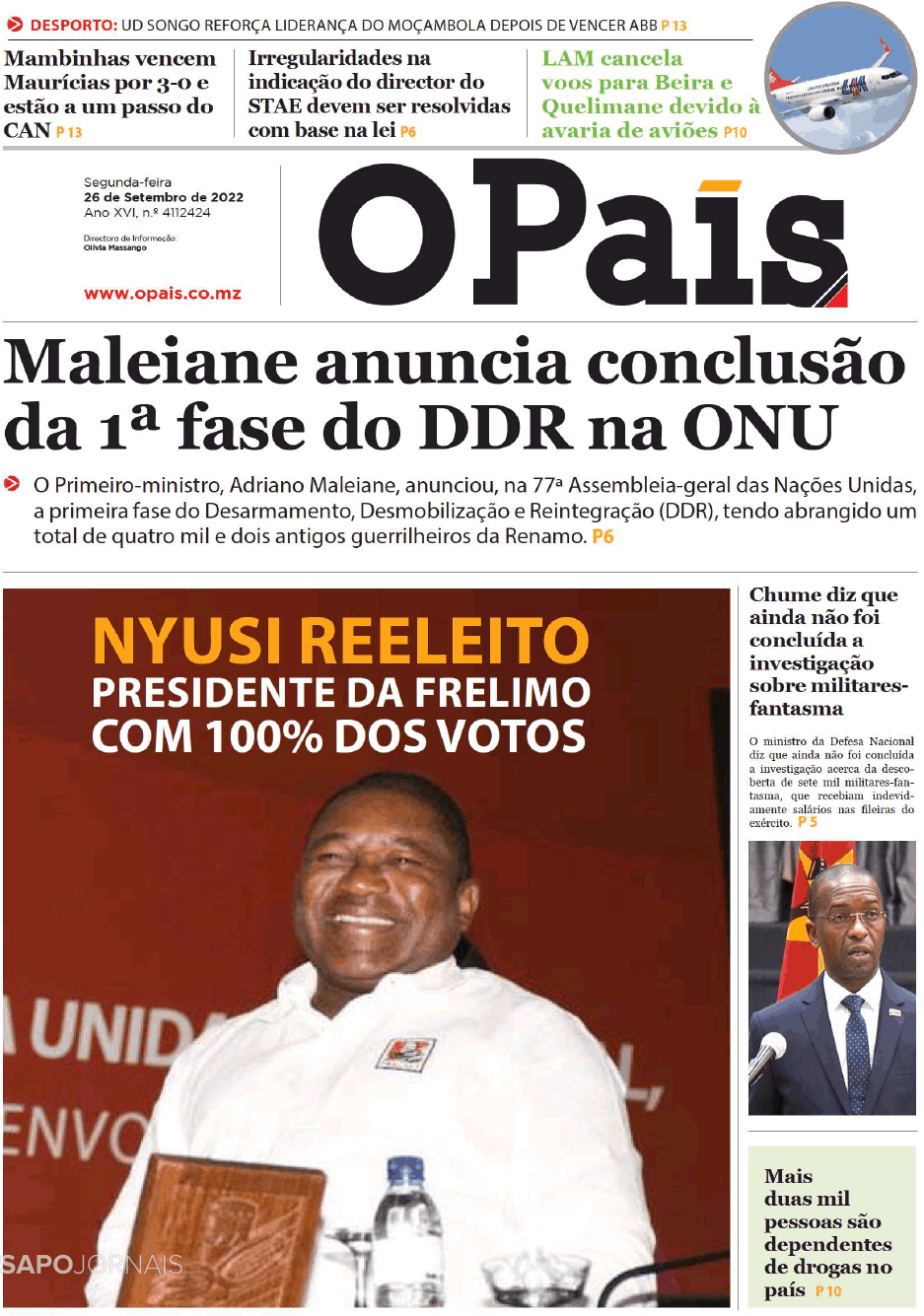 O País (26 set 2022) - Jornais e Revistas - SAPO.pt - Última hora e ...