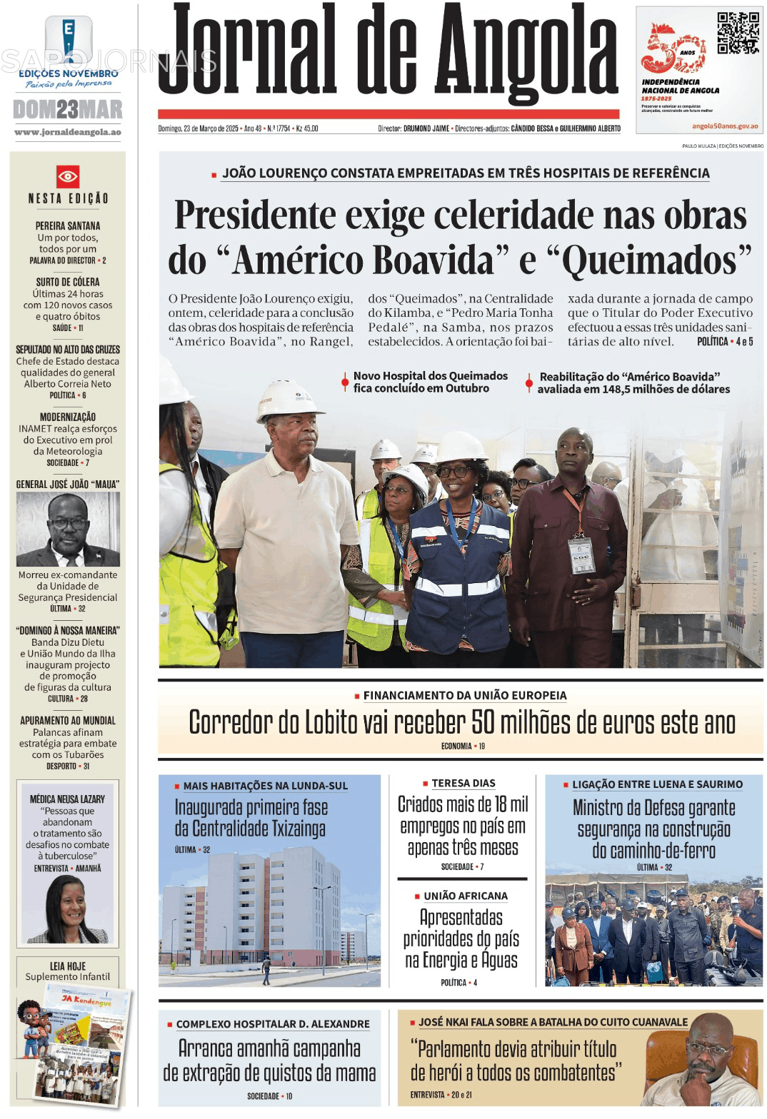 Jornal de Angola (23 mar 2025) - Jornais e Revistas - SAPO.pt - Última ...