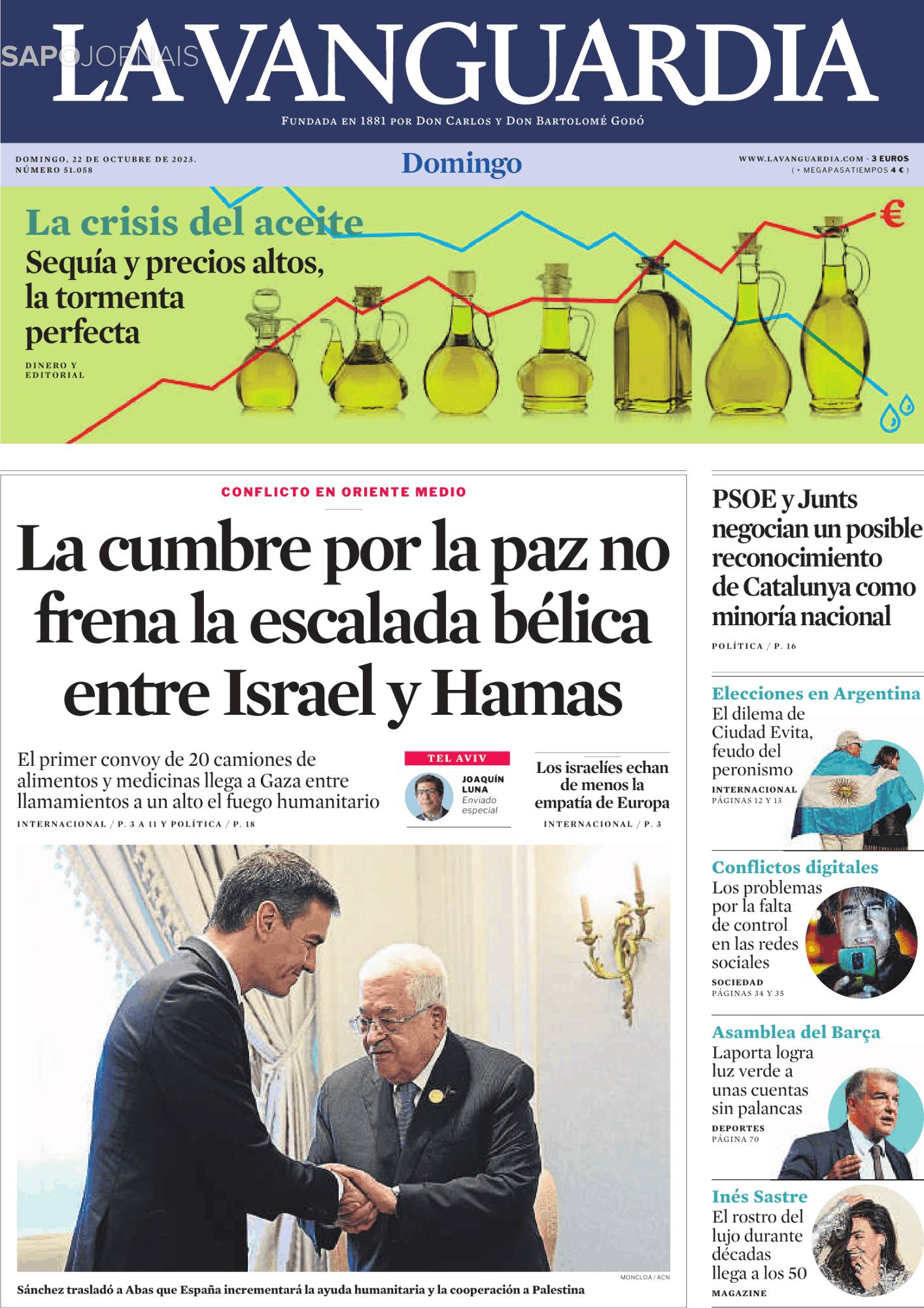 La Vanguardia (22 out 2023) - Jornais e Revistas - SAPO.pt - Última ...