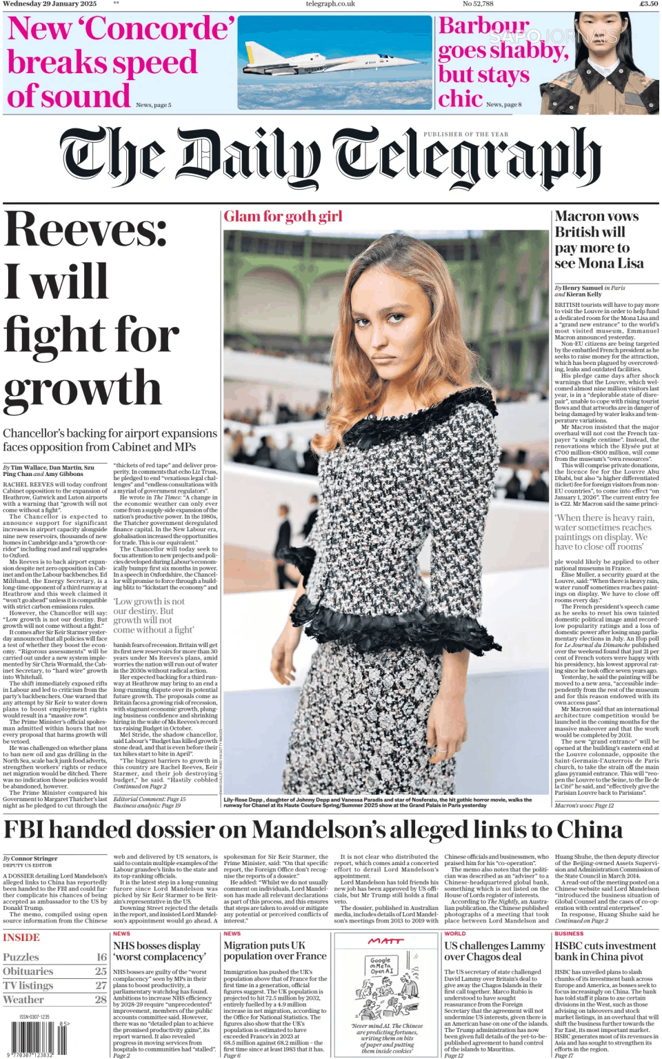 The Daily Telegraph (29 jan 2025) - Jornais e Revistas - SAPO.pt ...