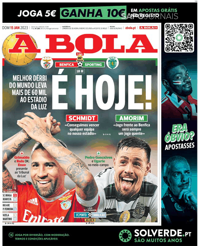 A Bola (15 jan 2023) - Jornais e Revistas - SAPO.pt - Última hora e ...
