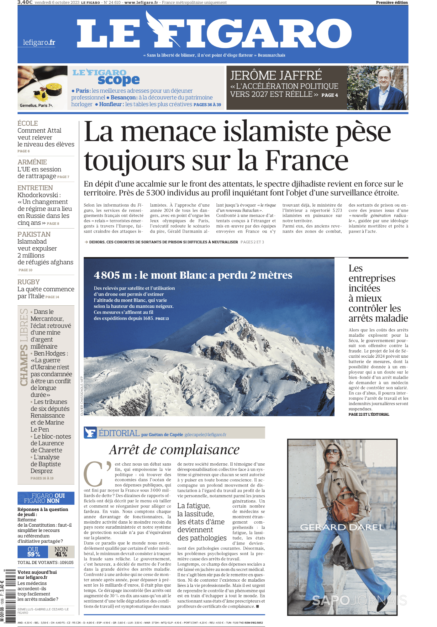 Le Figaro (6 out 2023) - Jornais e Revistas - SAPO.pt - Última hora e ...