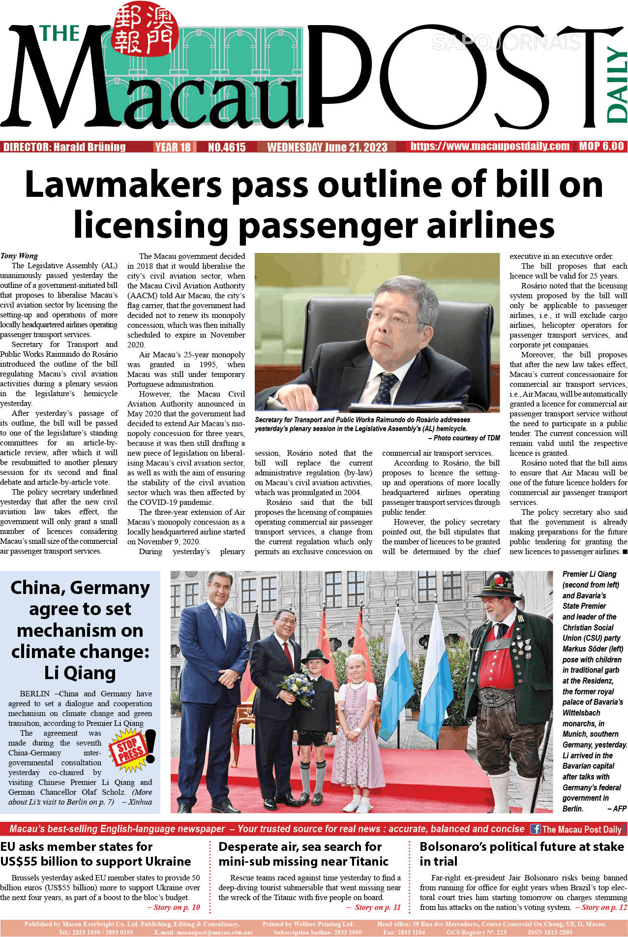 The Macau Post Daily (21 jun 2023) - Jornais e Revistas - SAPO.pt ...