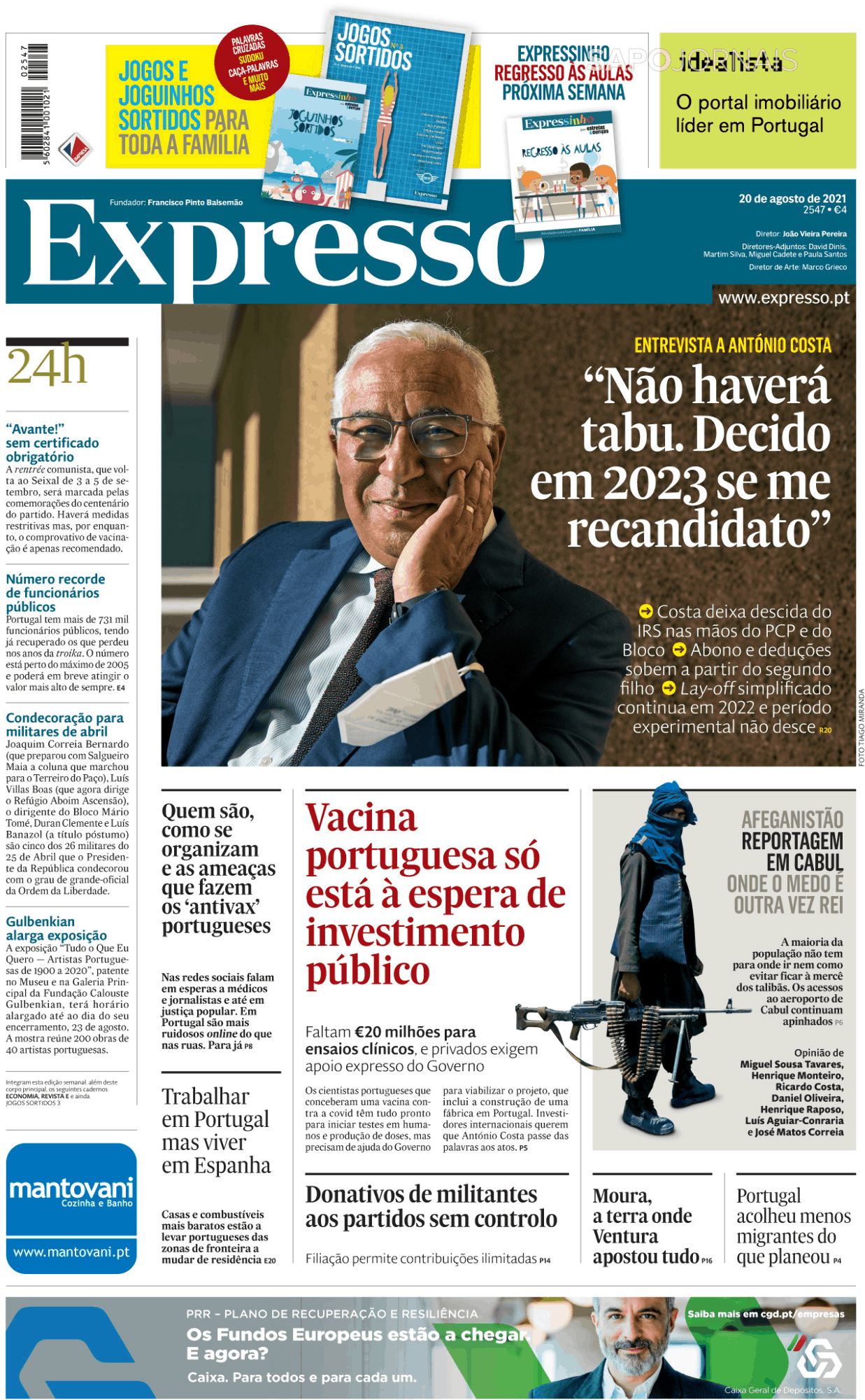 Expresso (20 ago 2021) - Jornais e Revistas - SAPO.pt - Última hora e ...