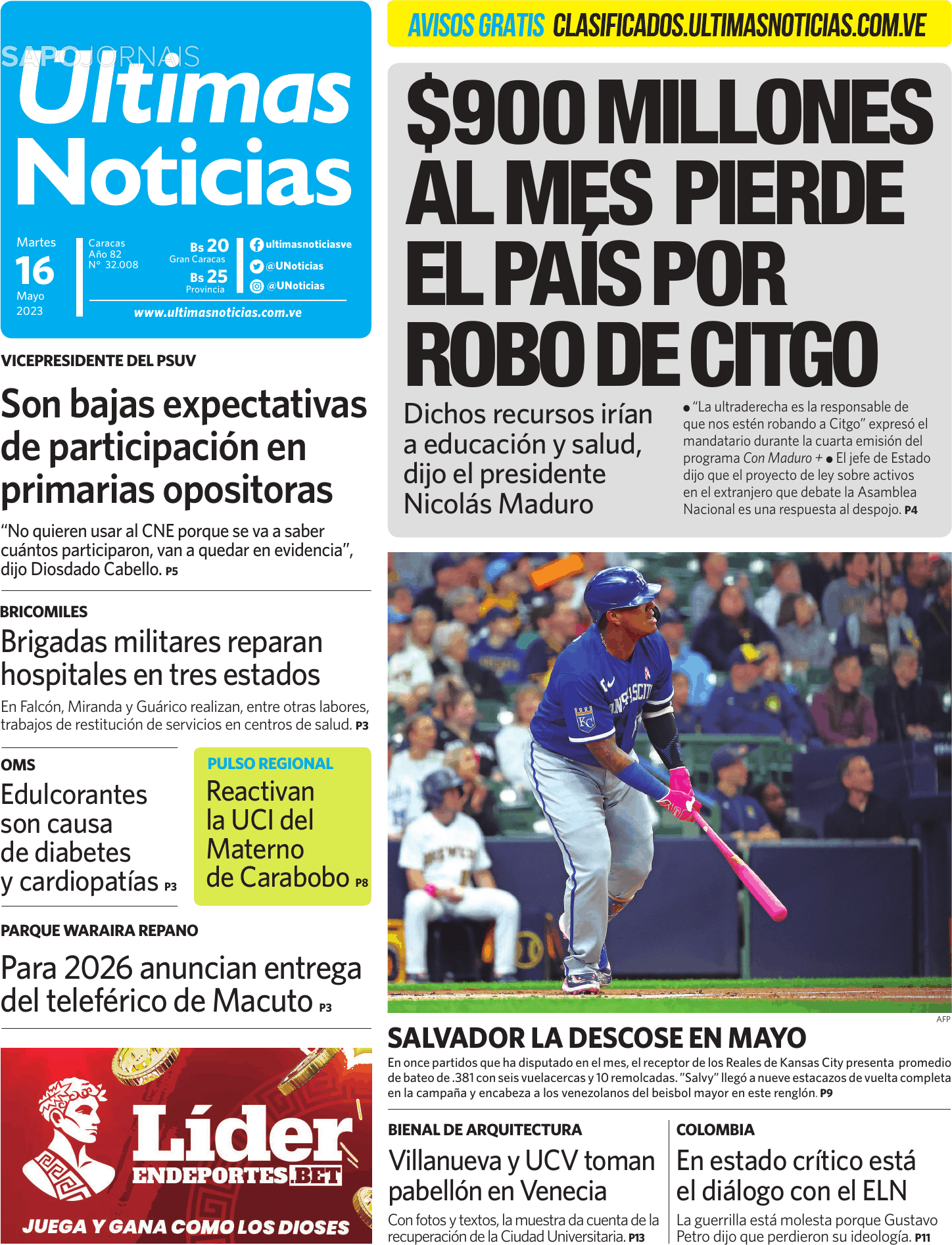 Últimas Noticias (16 mai 2023) - Jornais e Revistas - SAPO.pt - Última ...