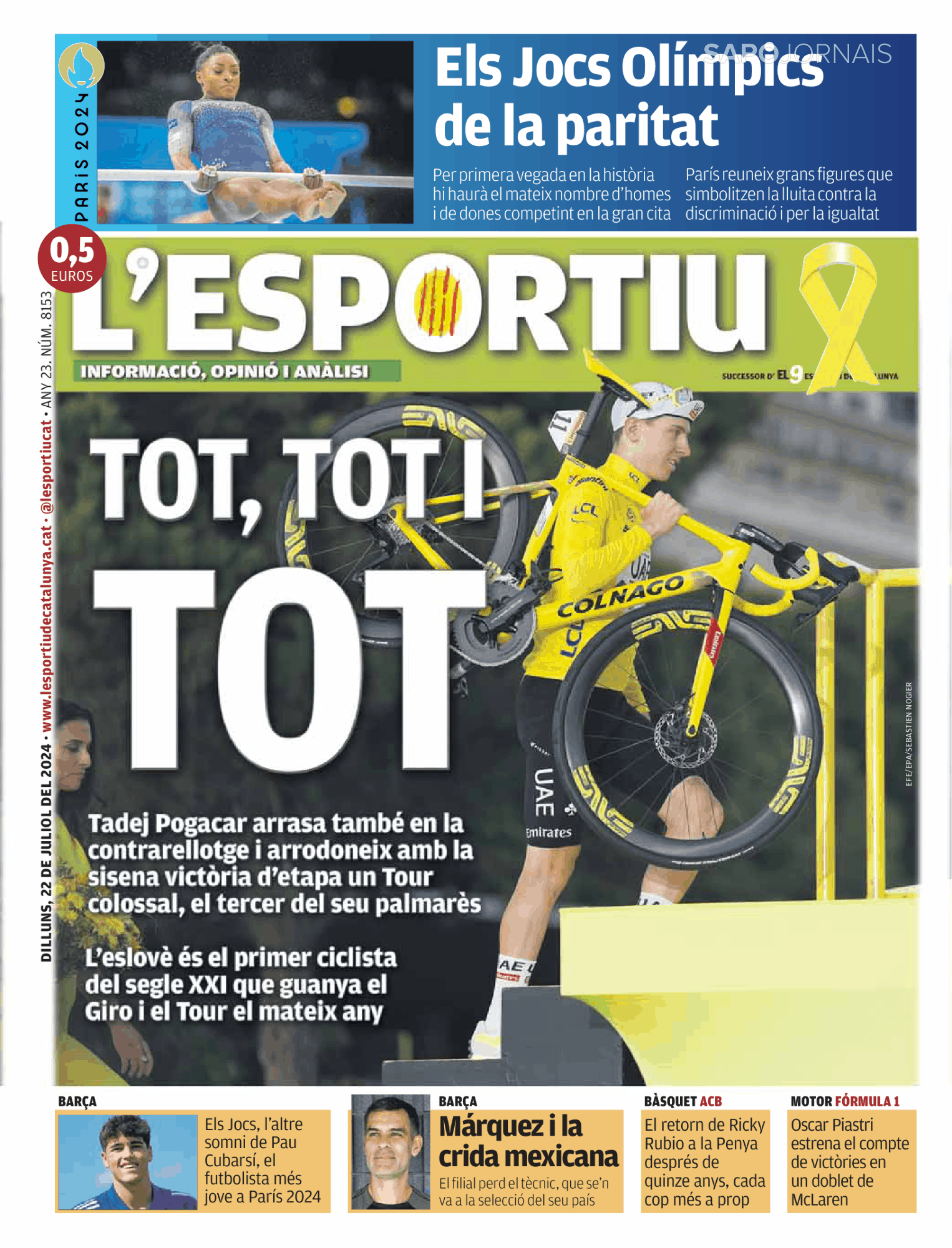 L'esportiu (22 jul 2024) - Jornais e Revistas - SAPO.pt - Última hora e ...
