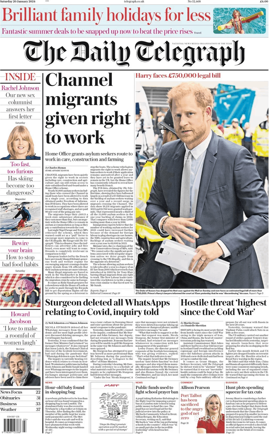 The Daily Telegraph (20 jan 2024) - Jornais e Revistas - SAPO.pt ...