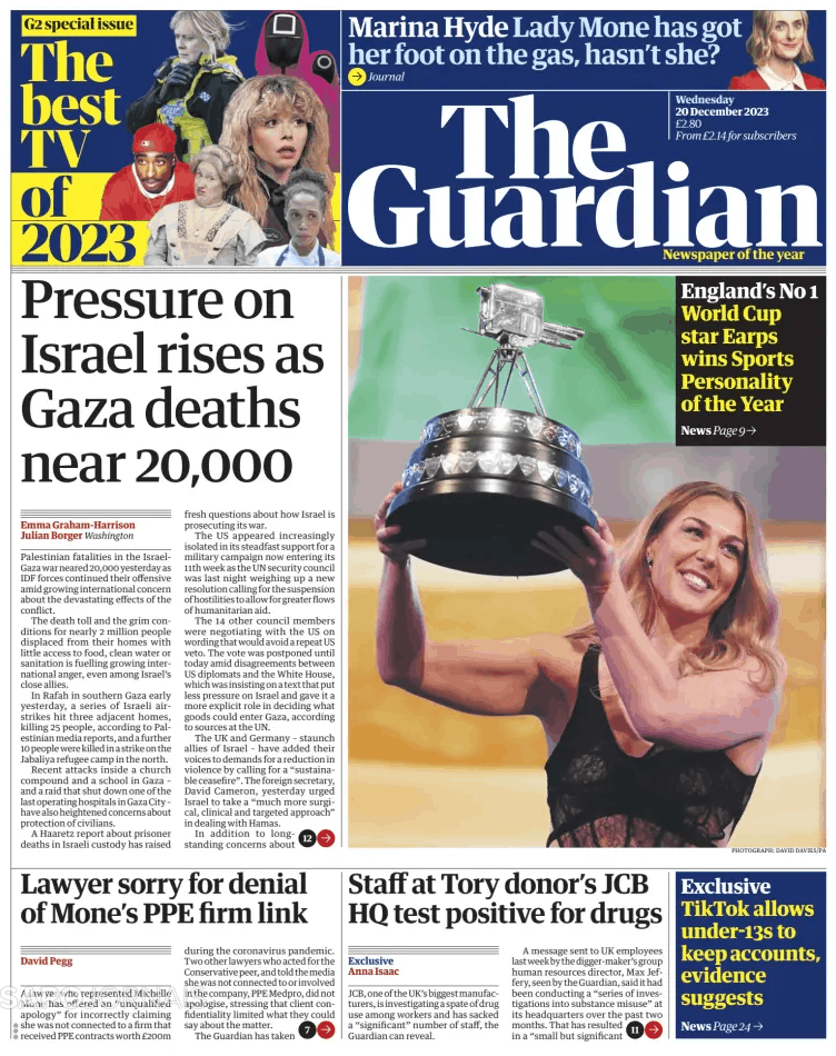 The Guardian (20 dez 2023) - Jornais e Revistas - SAPO.pt - Última hora ...