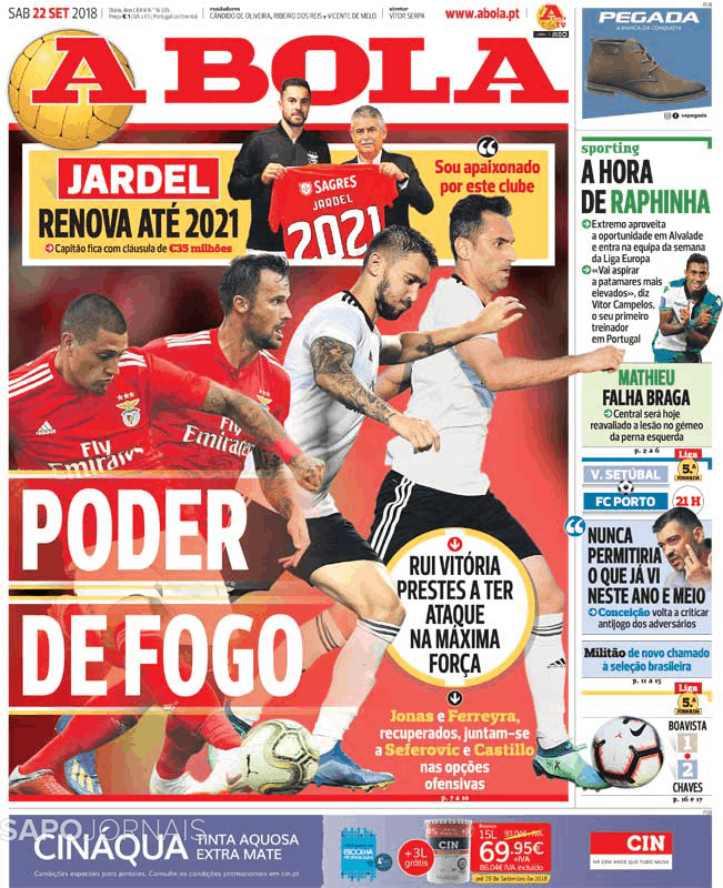 A Bola (22 set 2018) - Jornais e Revistas - SAPO.pt - Última hora e ...