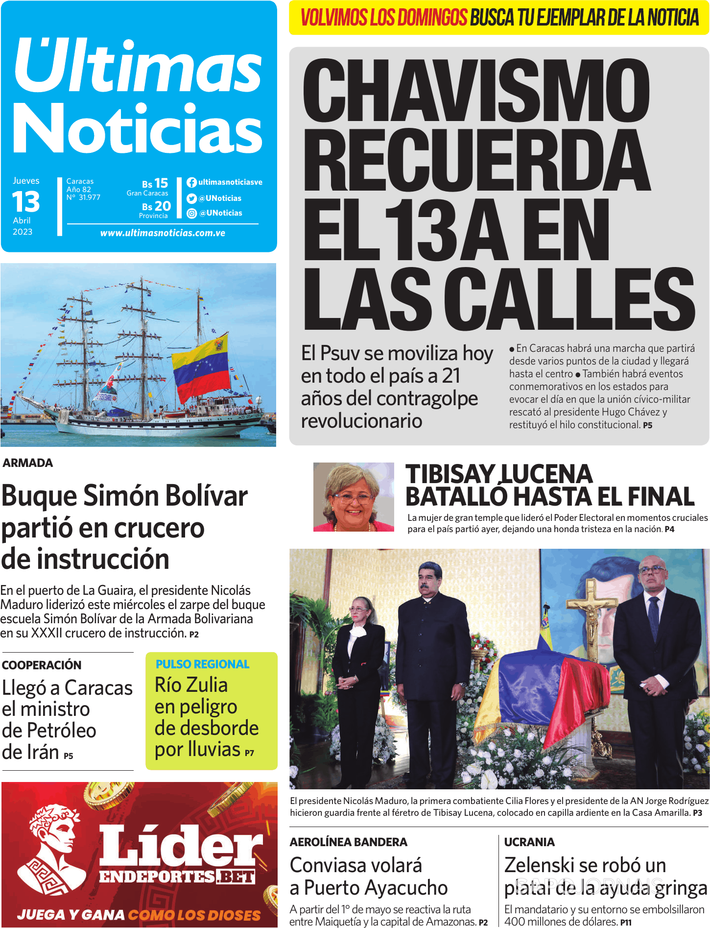 Últimas Noticias (13 abr 2023) - Jornais e Revistas - SAPO.pt - Última ...