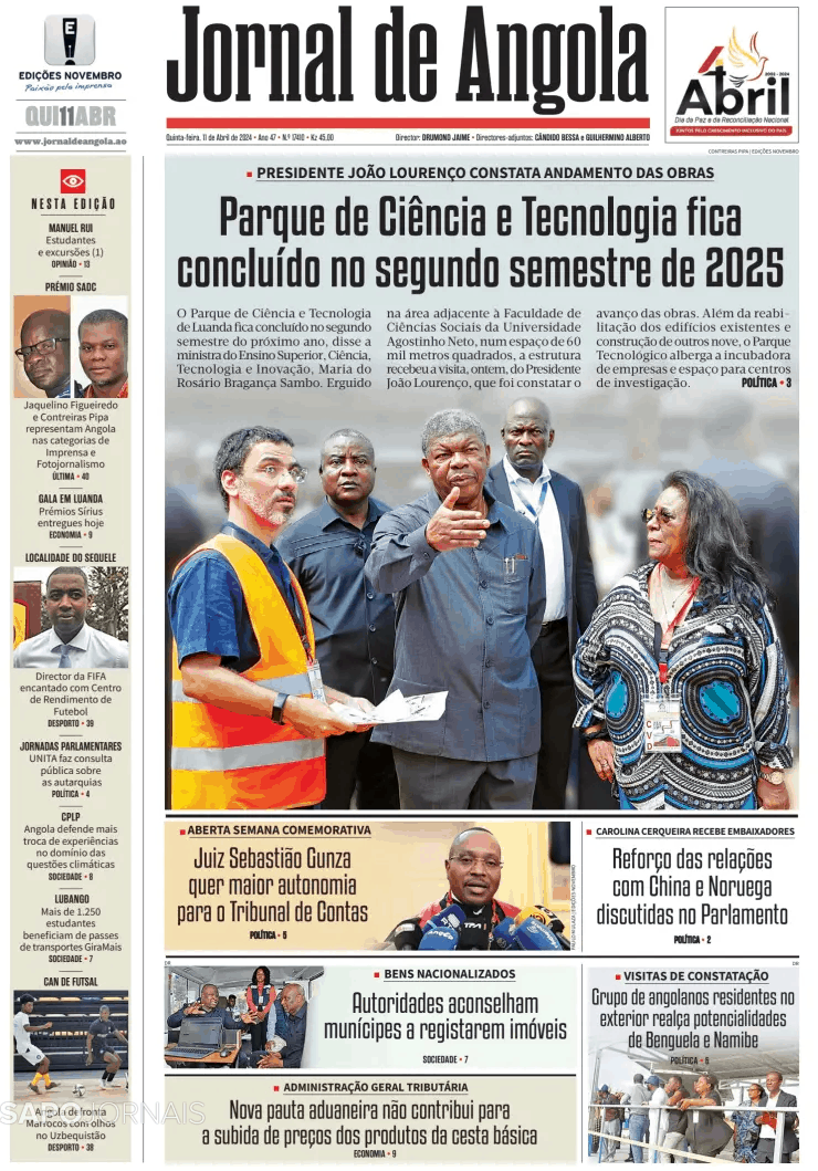 Jornal de Angola (11 abr 2024) - Jornais e Revistas - SAPO.pt - Última ...