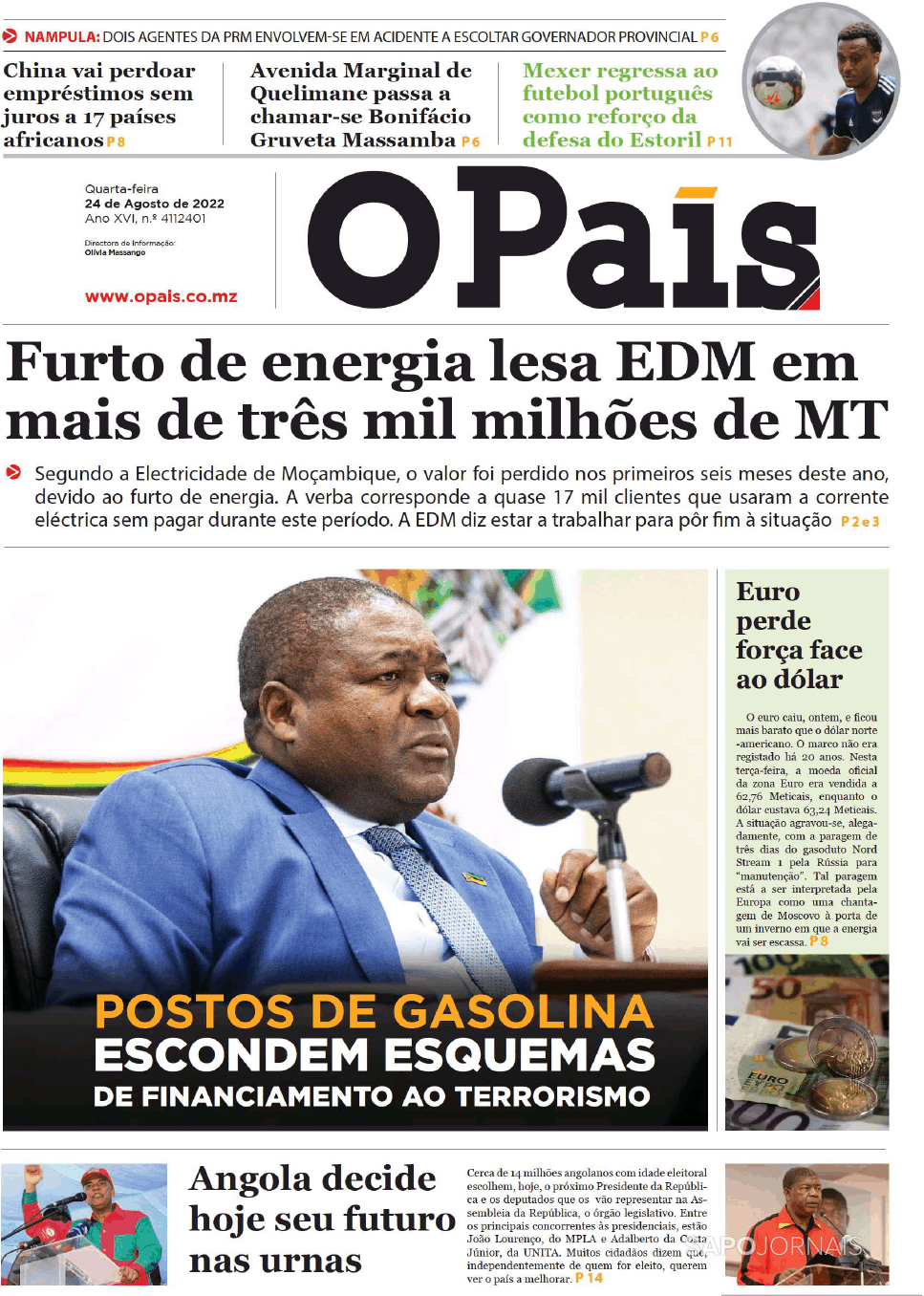 O País (24 ago 2022) - Jornais e Revistas - SAPO.pt - Última hora e ...