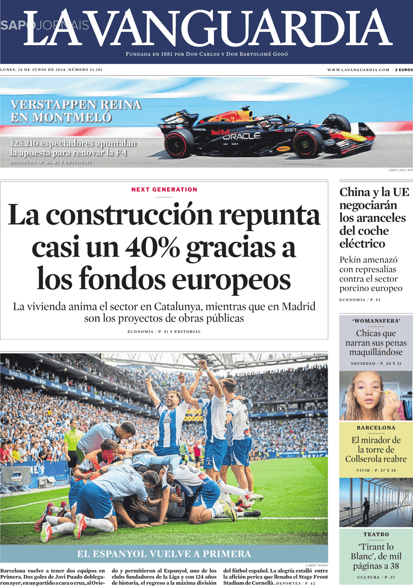 La Vanguardia (24 jun 2024) - Jornais e Revistas - SAPO.pt - Última ...