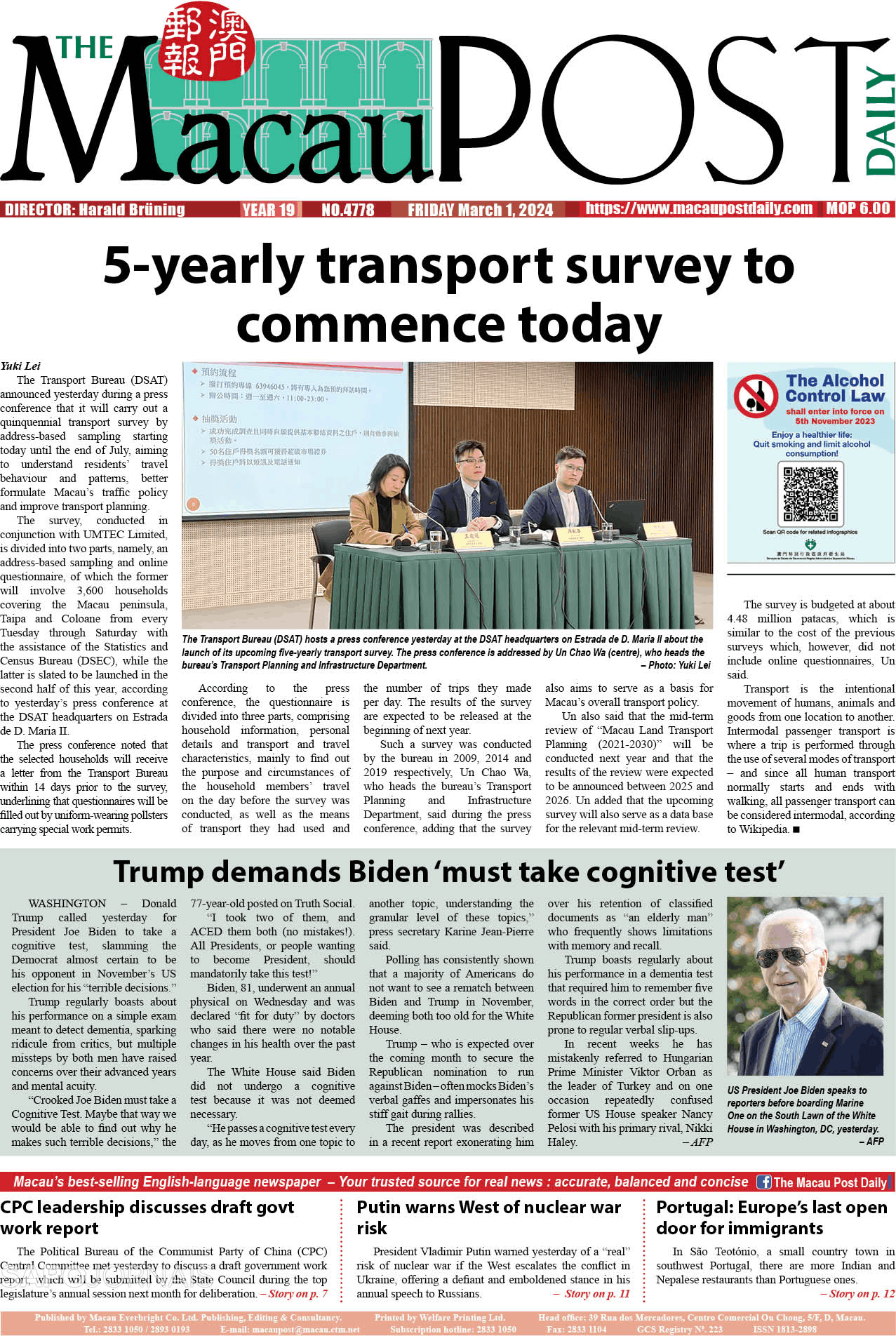 The Macau Post Daily (1 mar 2024) - Jornais e Revistas - SAPO.pt ...