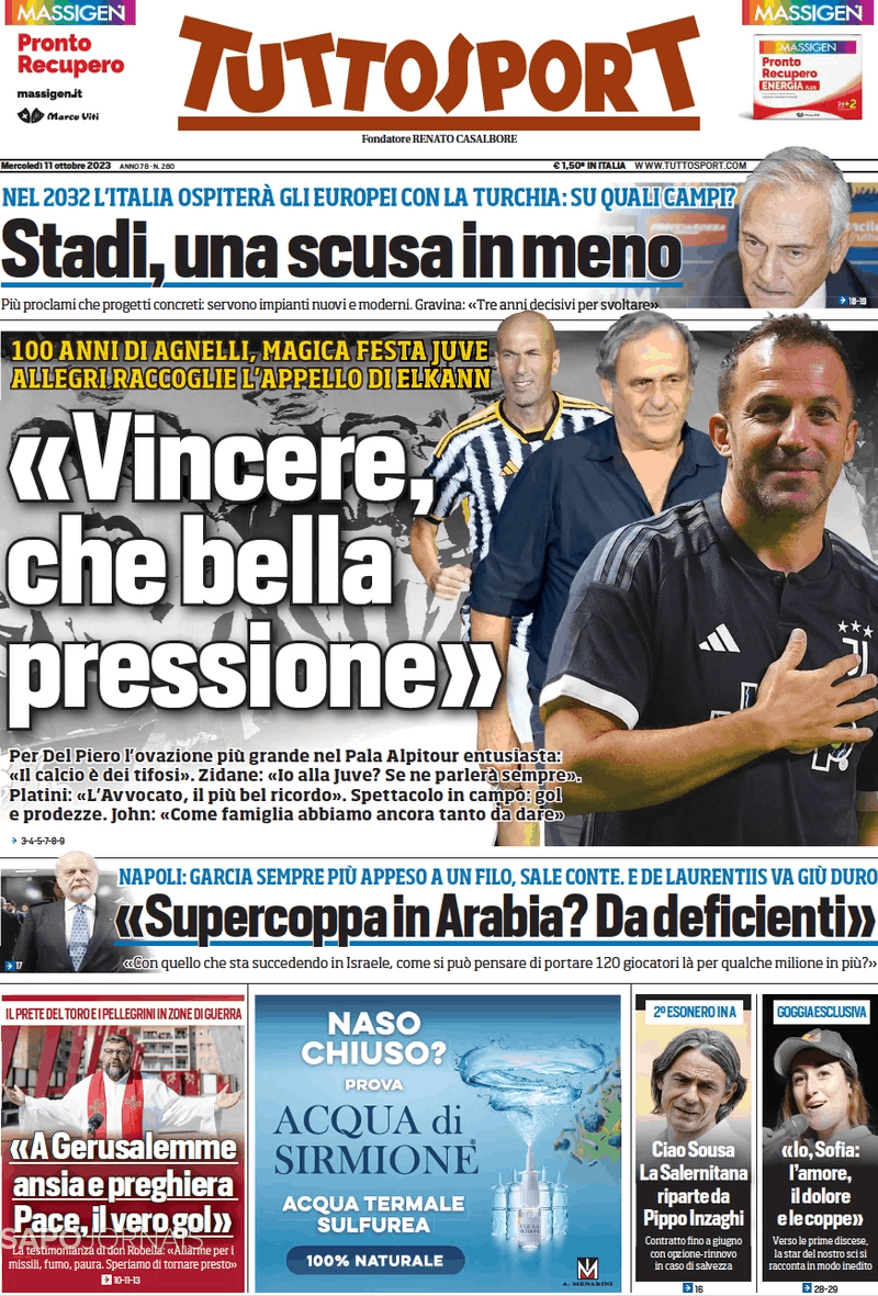 Tuttosport (11 out 2023) - Jornais e Revistas - SAPO.pt - Última hora e ...