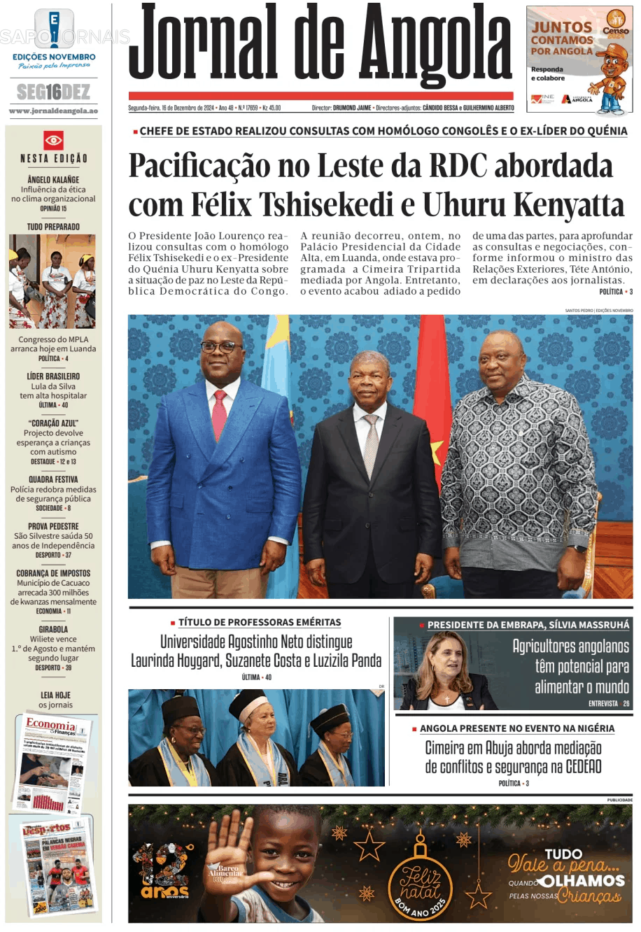 Jornal de Angola (16 dez 2024) - Jornais e Revistas - SAPO.pt - Última ...