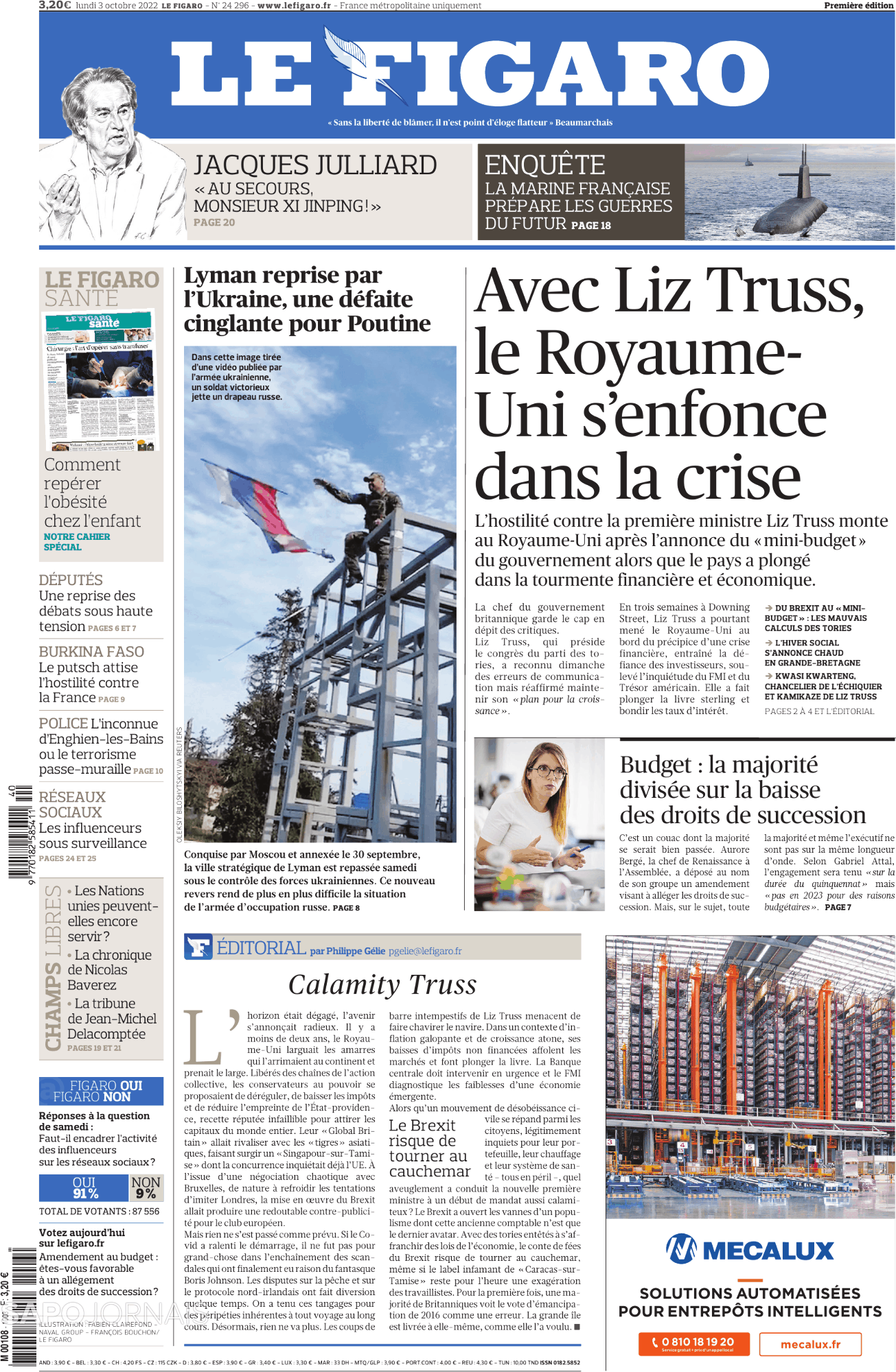 Le Figaro (3 out 2022) - Jornais e Revistas - SAPO.pt - Última hora e ...