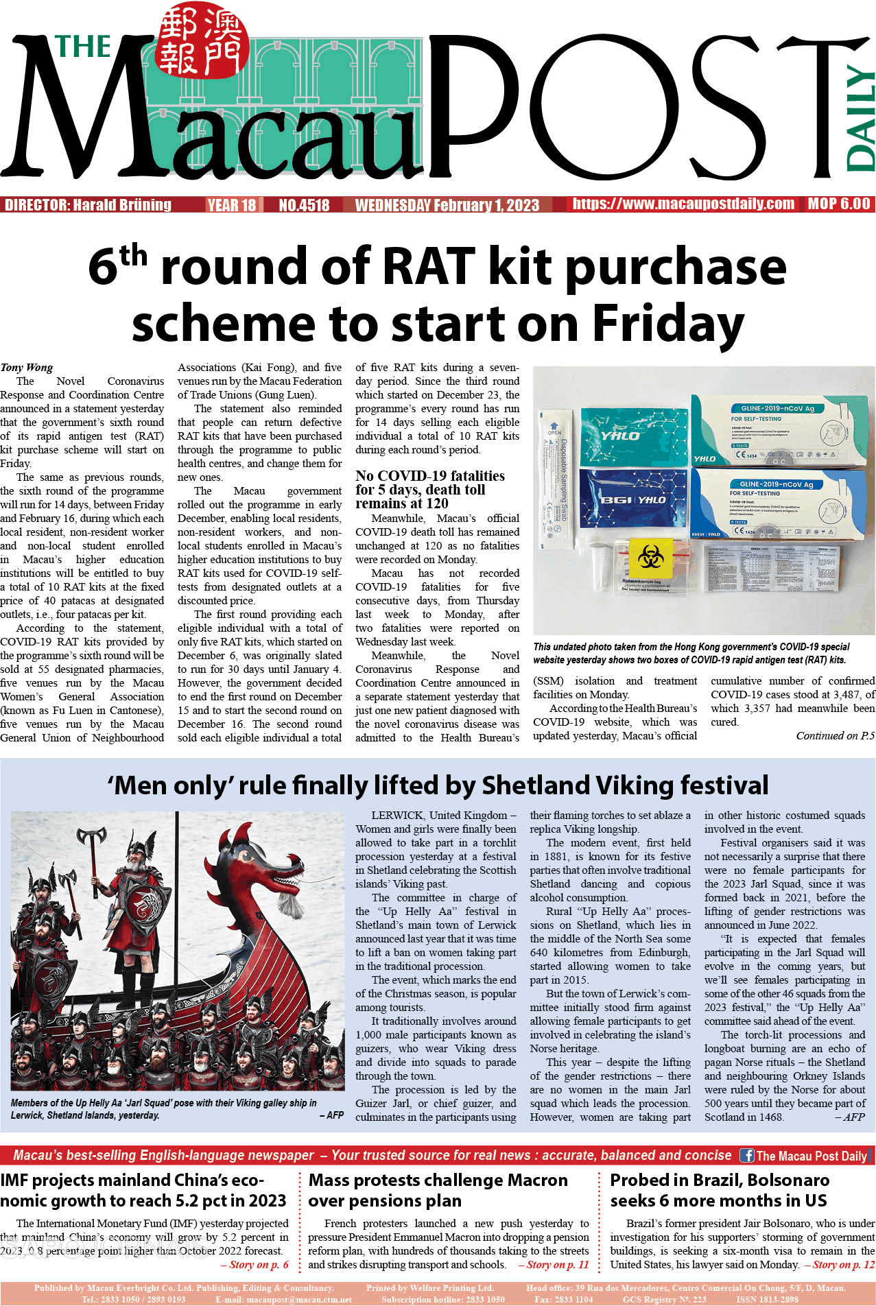 The Macau Post Daily (1 fev 2023) - Jornais e Revistas - SAPO.pt ...