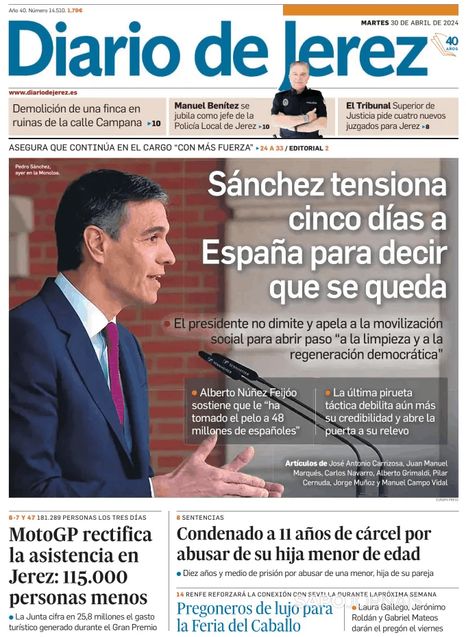 Diario de Jerez (30 abr 2024) - Jornais e Revistas - SAPO.pt - Última ...