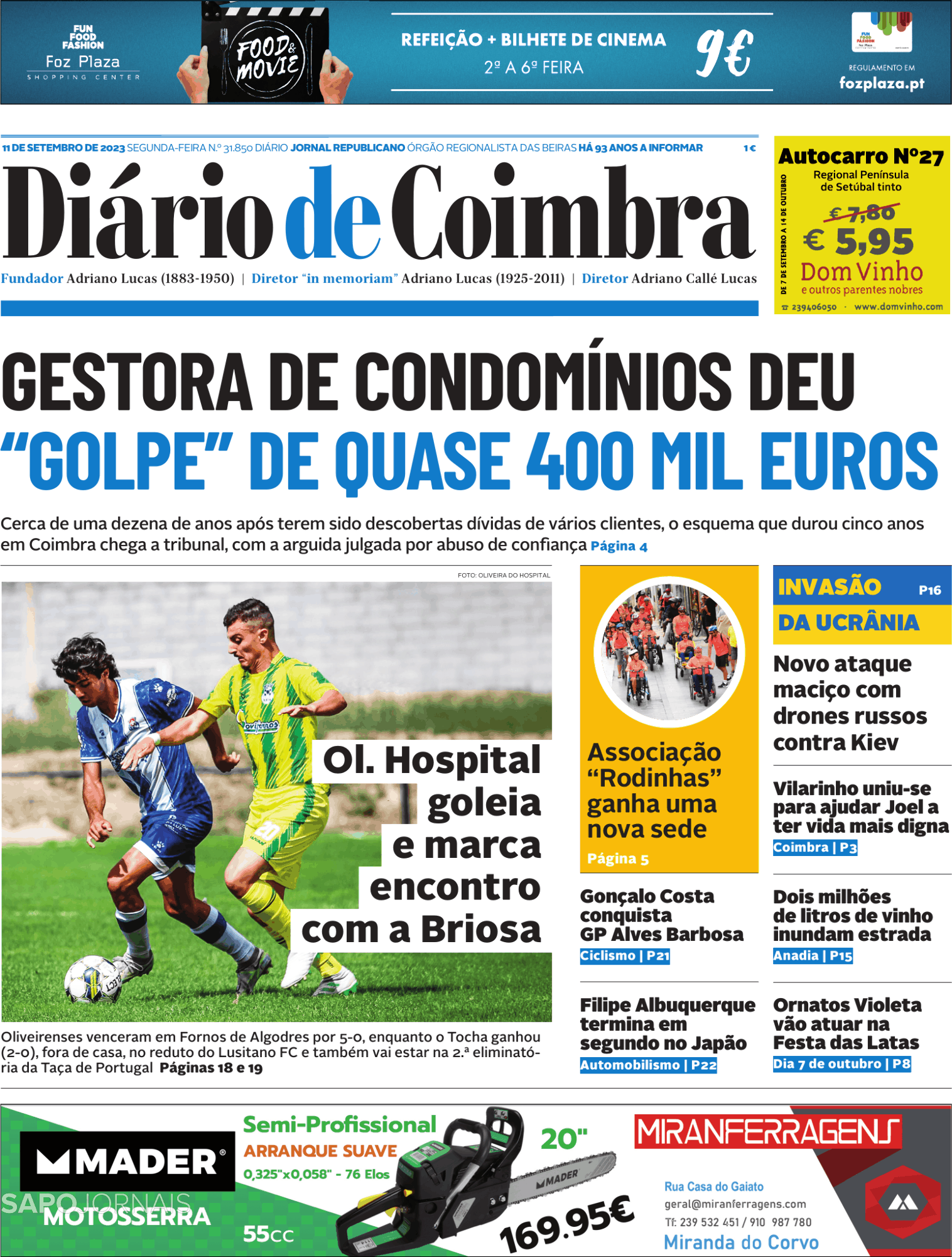 Diário de Coimbra (11 set 2023) - Jornais e Revistas - SAPO.pt - Última hora e notícias de hoje ...