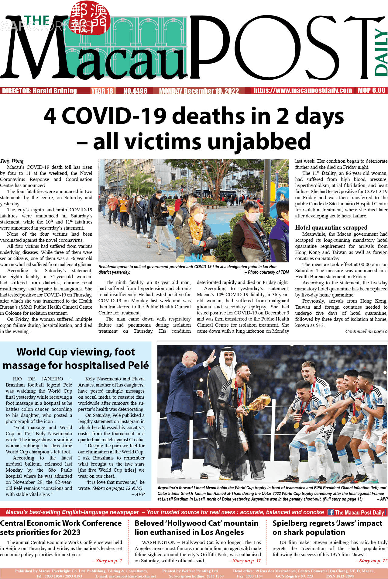 The Macau Post Daily (19 dez 2022) - Jornais e Revistas - SAPO.pt ...