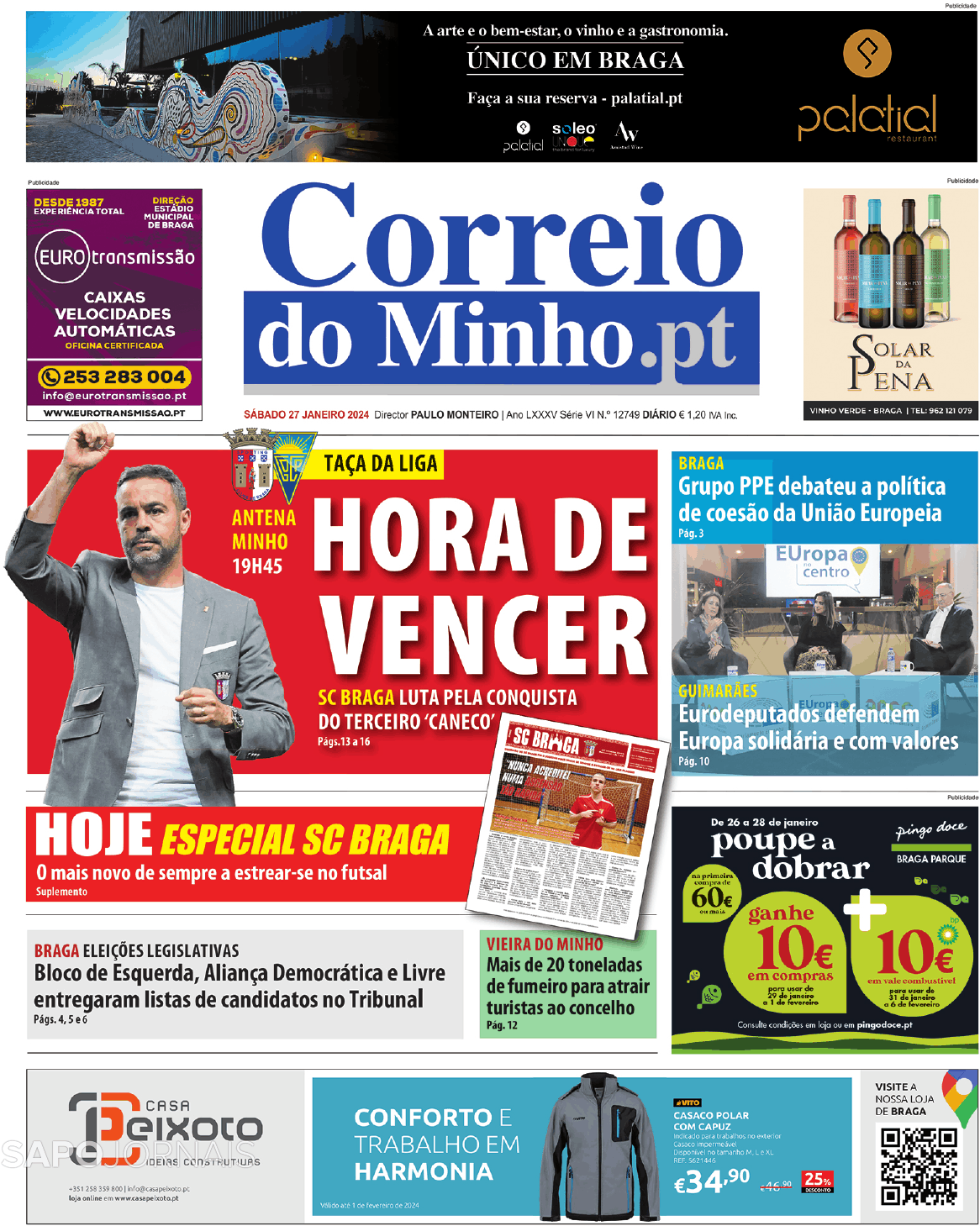 Correio do Minho (27 jan 2024) - Jornais e Revistas - SAPO.pt - Última ...