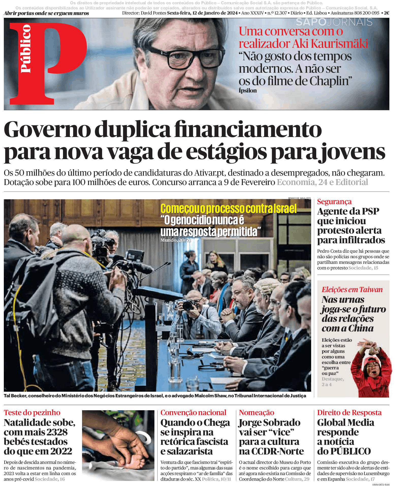 Público (12 jan 2024) - Jornais e Revistas - SAPO.pt - Última hora e ...