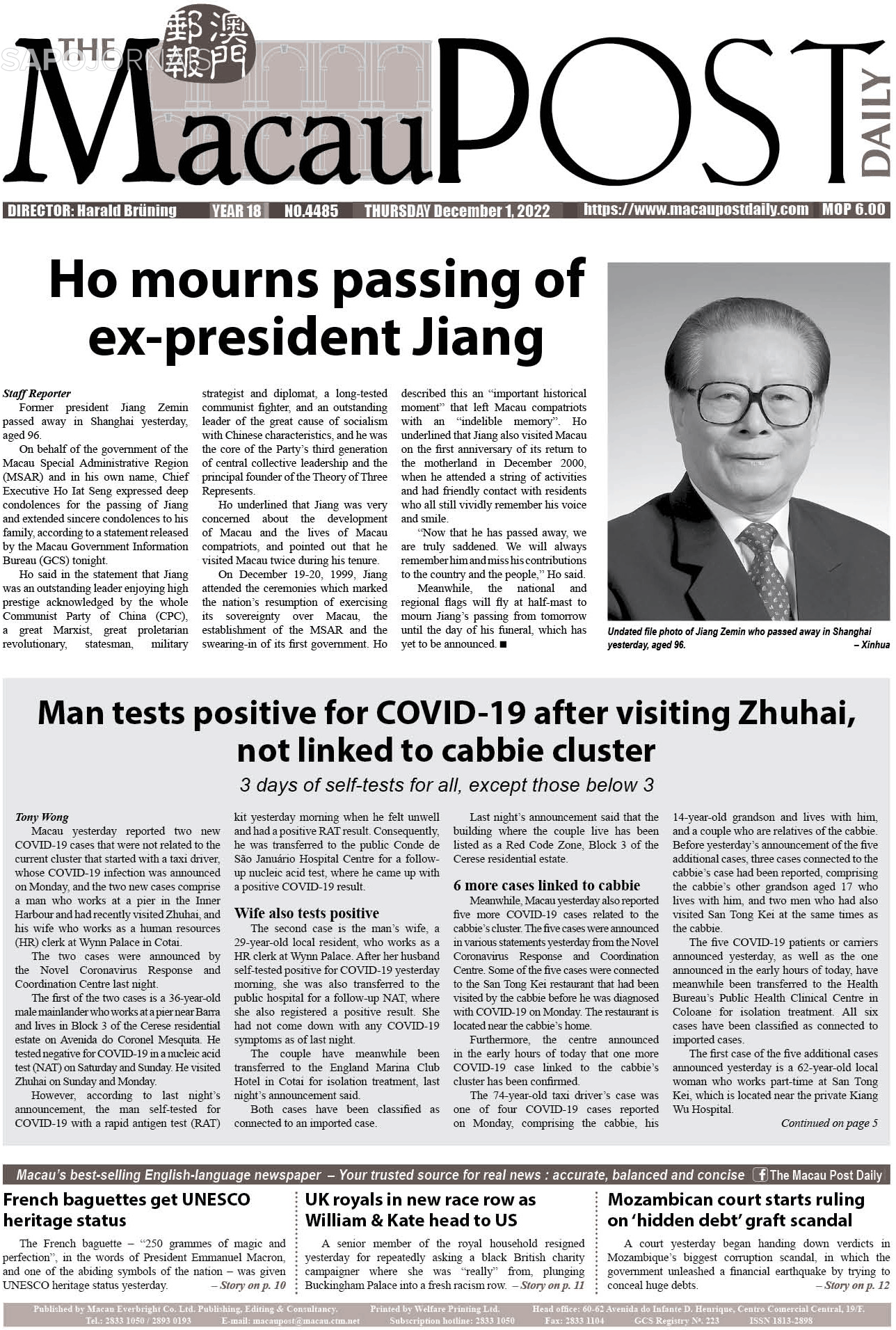 The Macau Post Daily (1 dez 2022) - Jornais e Revistas - SAPO.pt ...
