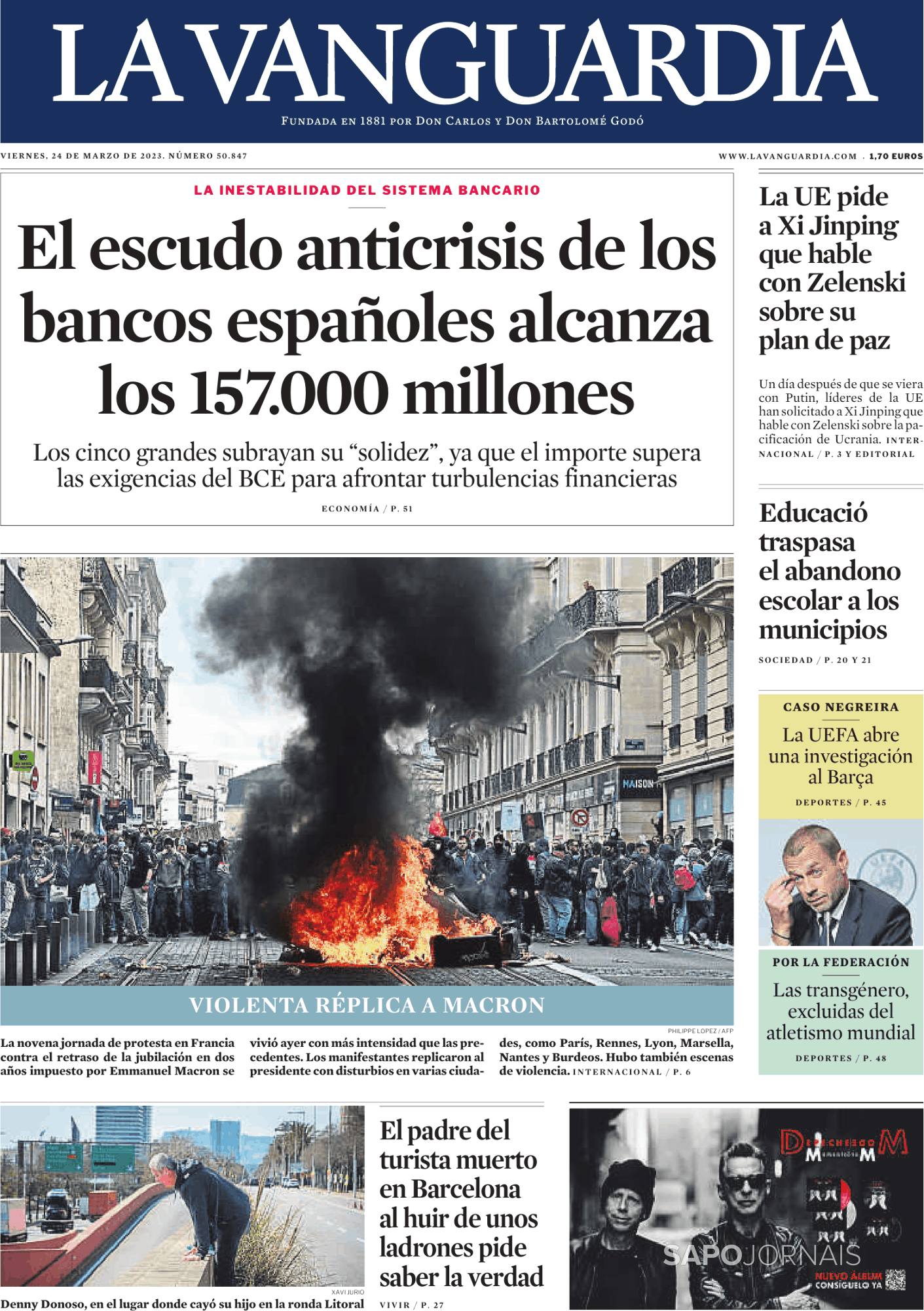 La Vanguardia (24 mar 2023) - Jornais e Revistas - SAPO.pt - Última ...