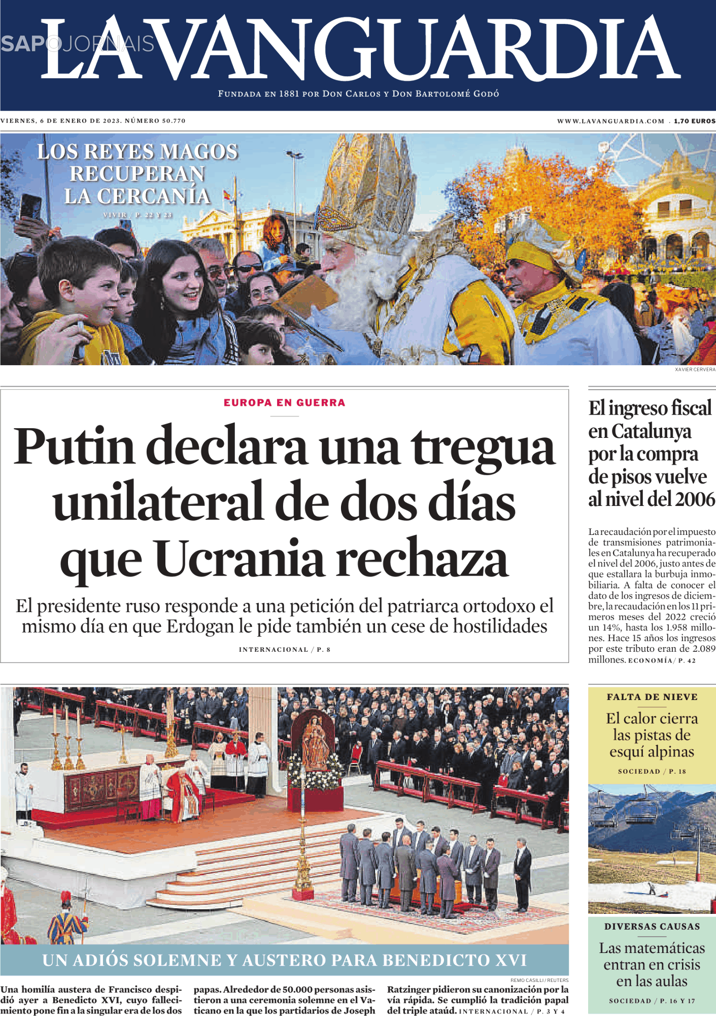 La Vanguardia (6 jan 2023) - Jornais e Revistas - SAPO.pt - Última hora ...